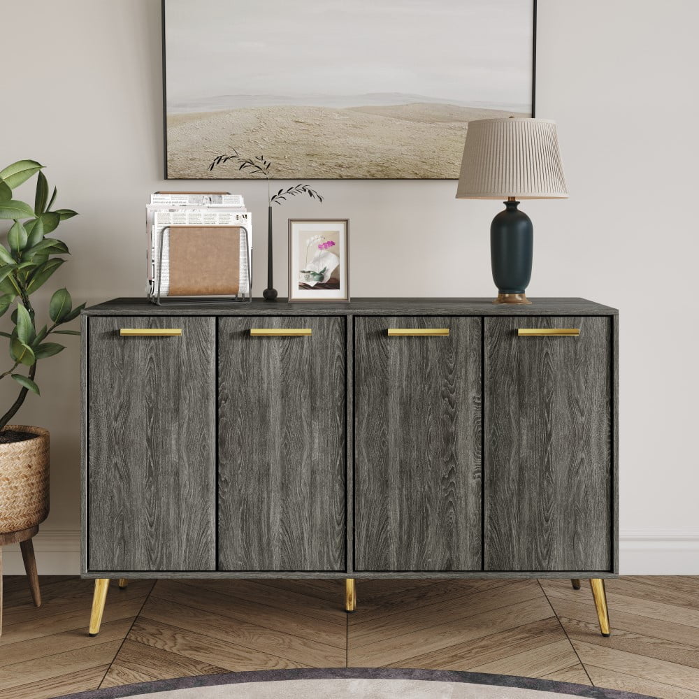 Castle Place Modern Sideboard Buffet Cabinet, Dark Grey - Walmart.com