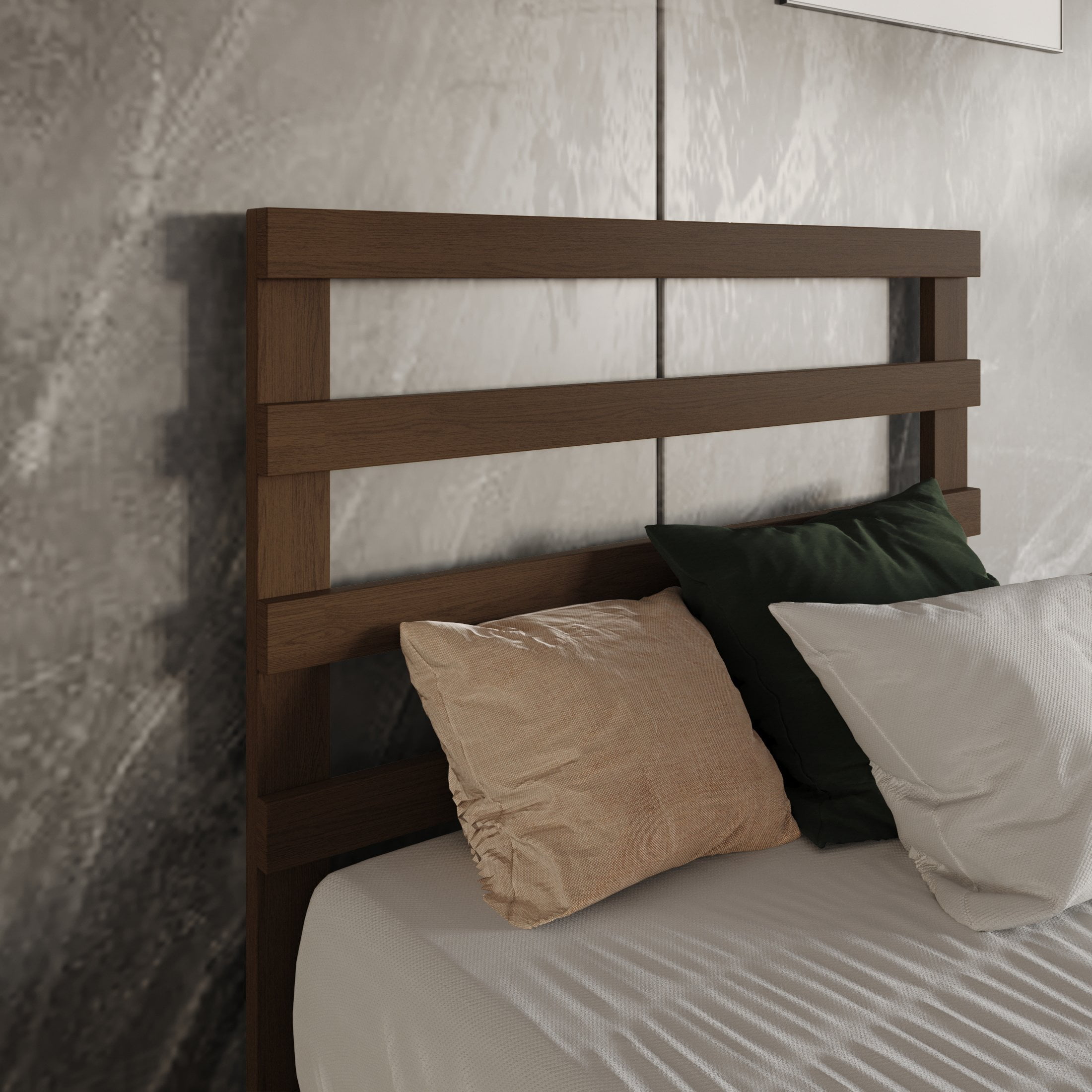 Castle Place Simple Twin Wooden Slat Headboard, Walnut - Walmart.com