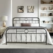 Castle Place Full Size Metal Platform Bed Frame, Modern Geometric Slat ...