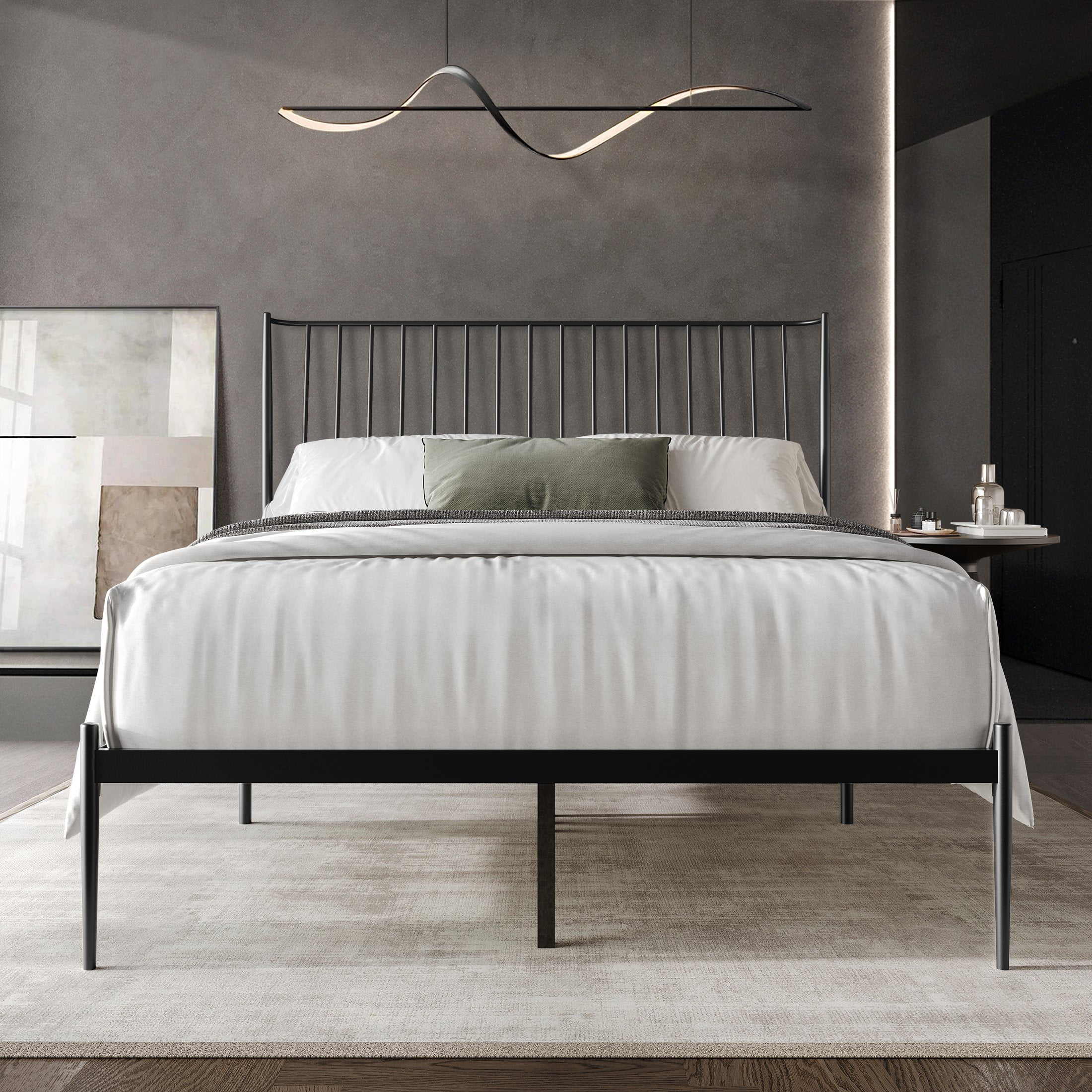 Castle Place Vintage Spindle Full Metal Platform Bed, Black - Walmart.com