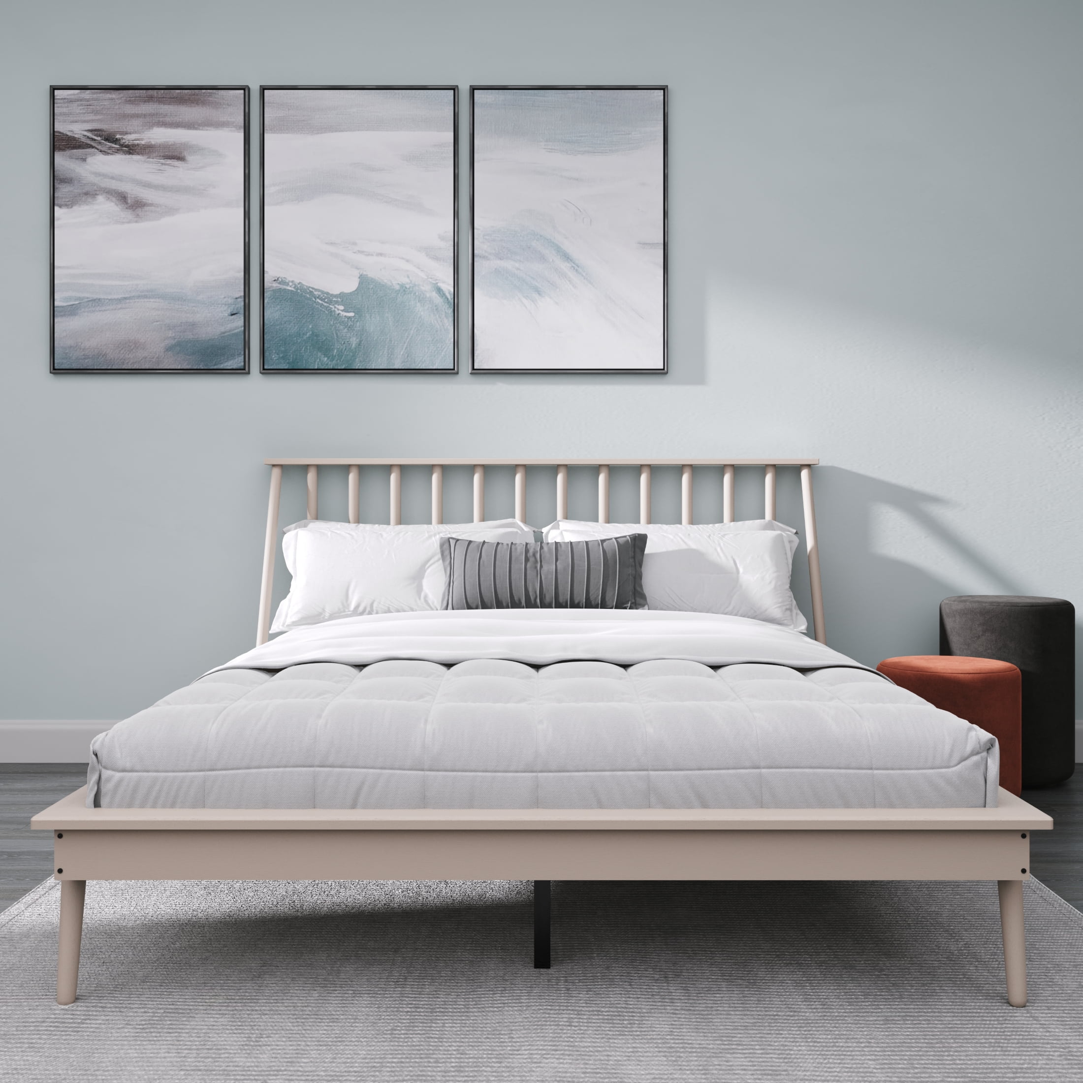 Castle Place Vintage Spindle Wooden Full Platform Bed, White - Walmart.com