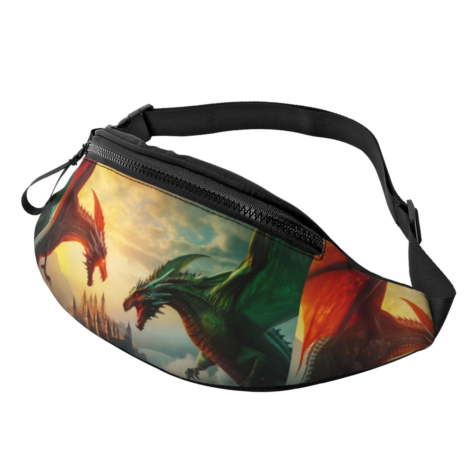 Castle Red Green Sky Dragon Fanny Packs Waist Bag Crossbody Bags for ...