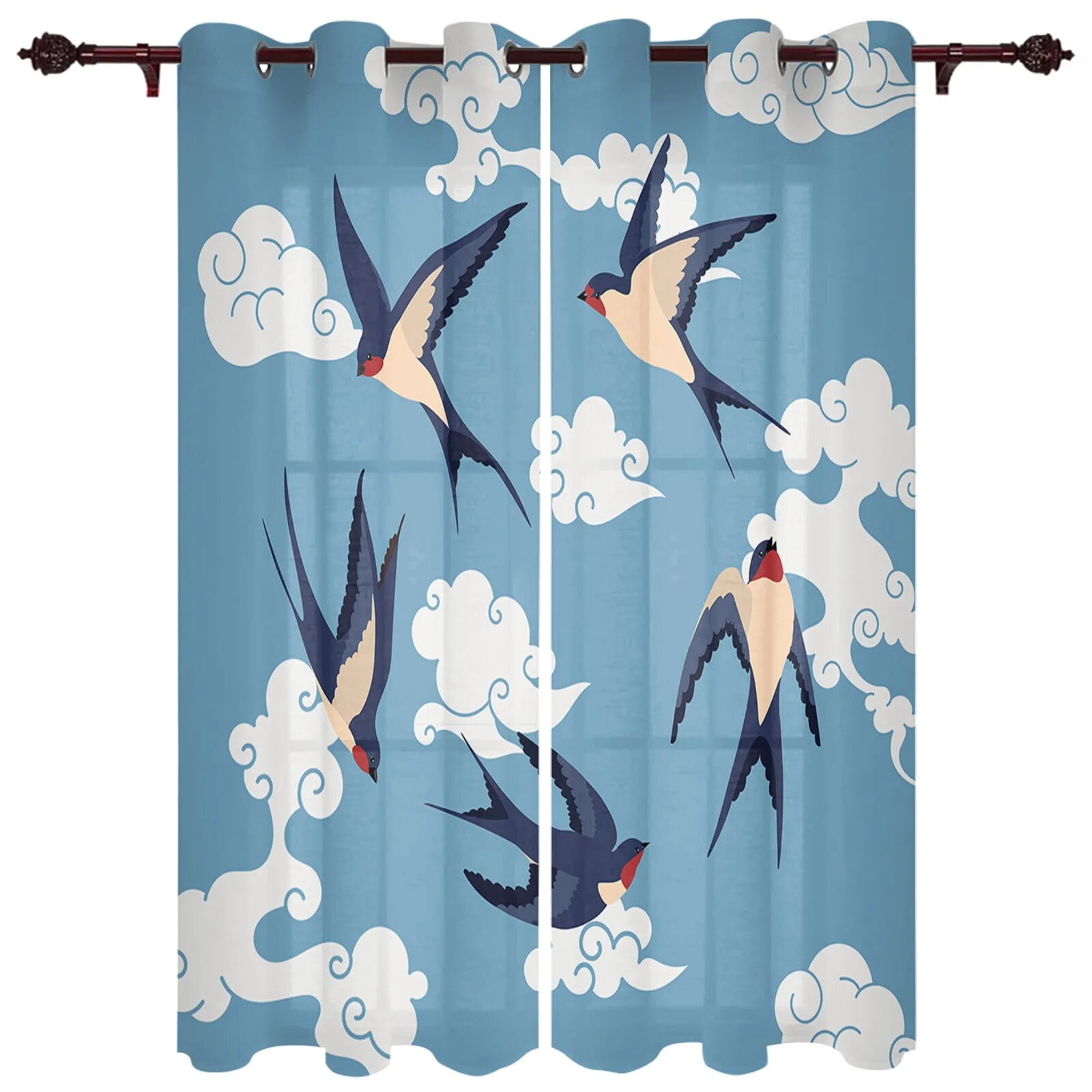 Castle Windows Rattan Retro Kitchen Curtain Kids Bedroom Living Room ...