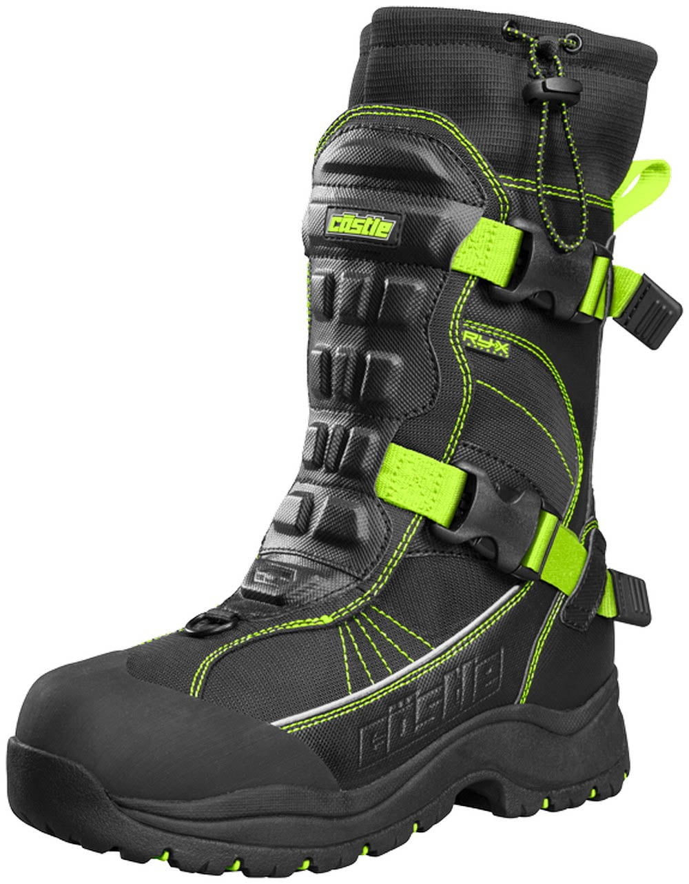 Castle X Barrier 2 Mens Snowmobile Boots Black/Hi-Vis Yellow 8 USA ...