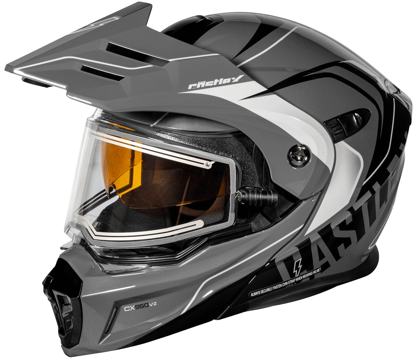 Castle CX950 V2 Wake Modular Snow Helmet w/Electric Shield Charcoal ...