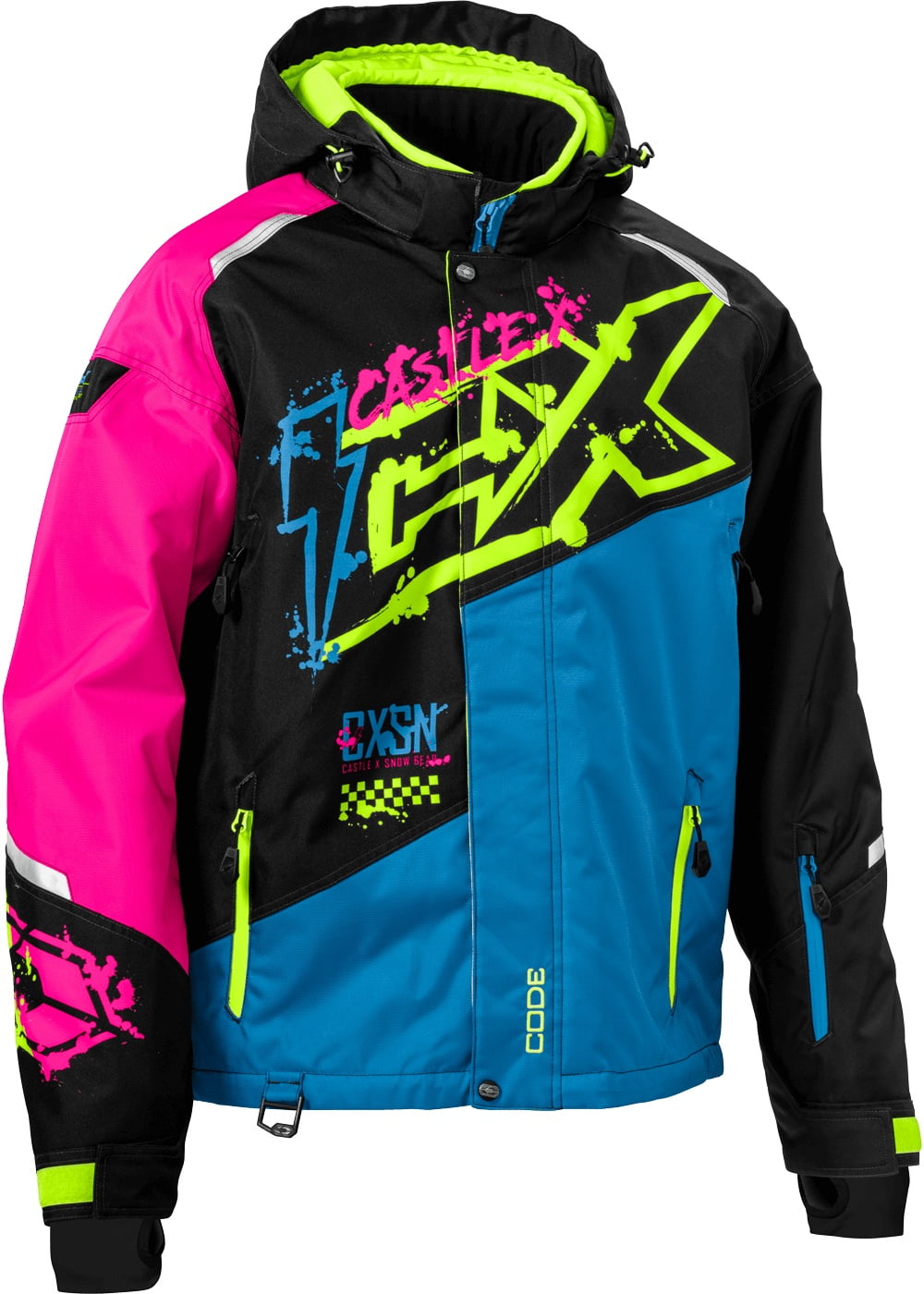 Castle X Code G5 Mens Snow Jacket Black/Pink/Hi-Vis SM - Walmart.com