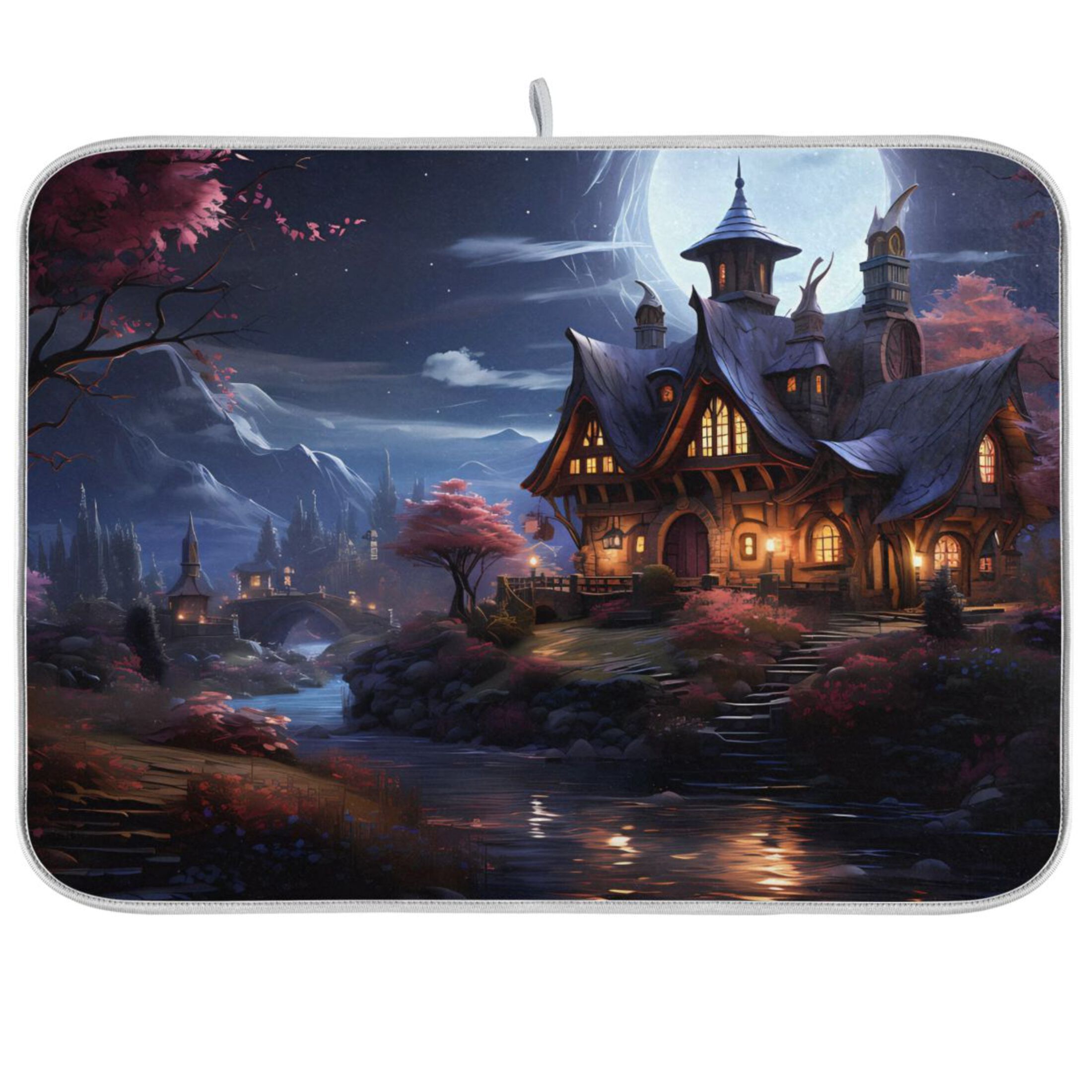 Castle in Magic Dish Drying Mat Microfiber Kitchen Pad Large Counter ...