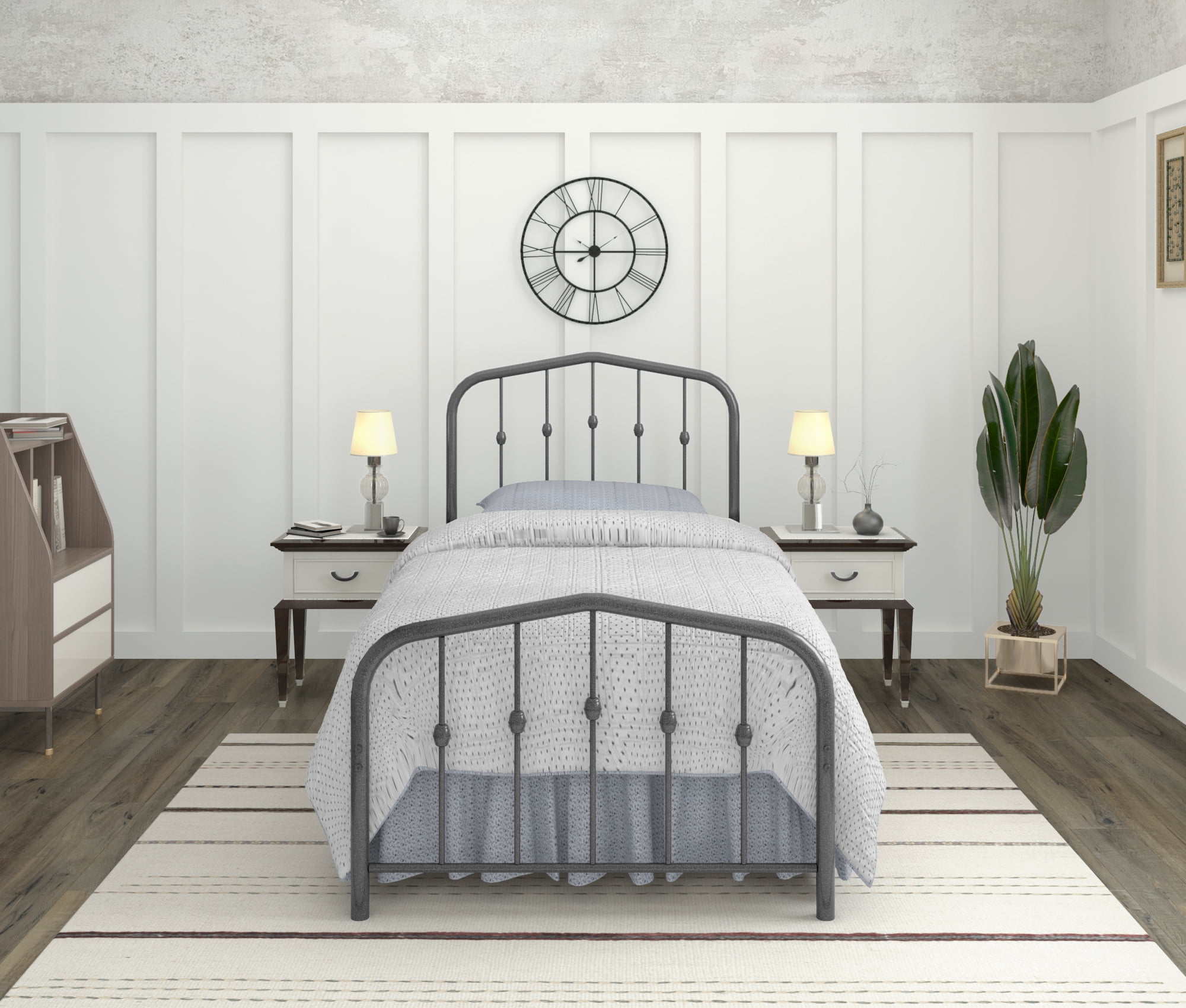 Golden Gate Beds Vintage Bed Frame Twin Size Silver Headboard Footboard ...