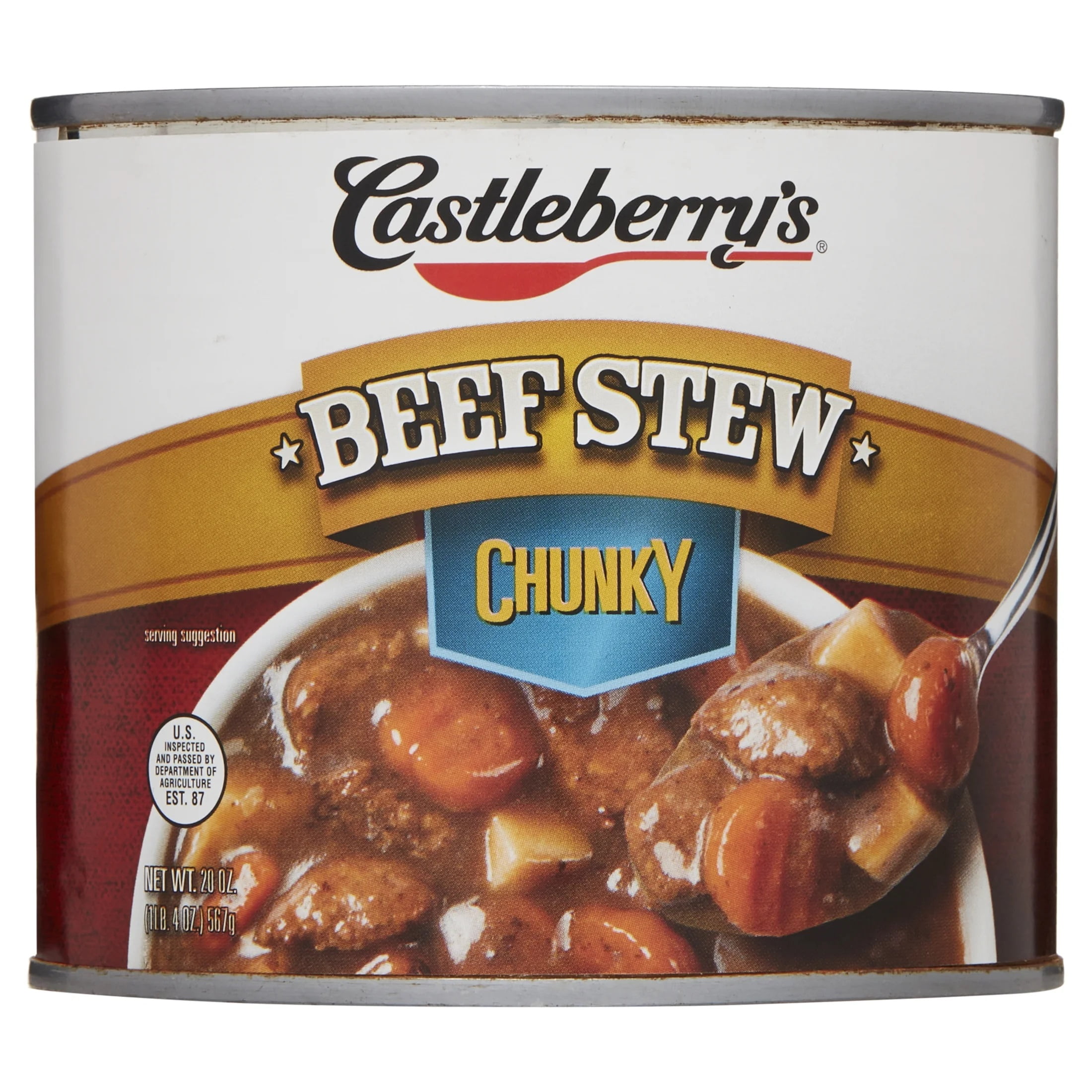 Castleberry's Chunky Beef Stew, Ready to Eat, 20 oz Can, Home-Prepared ...