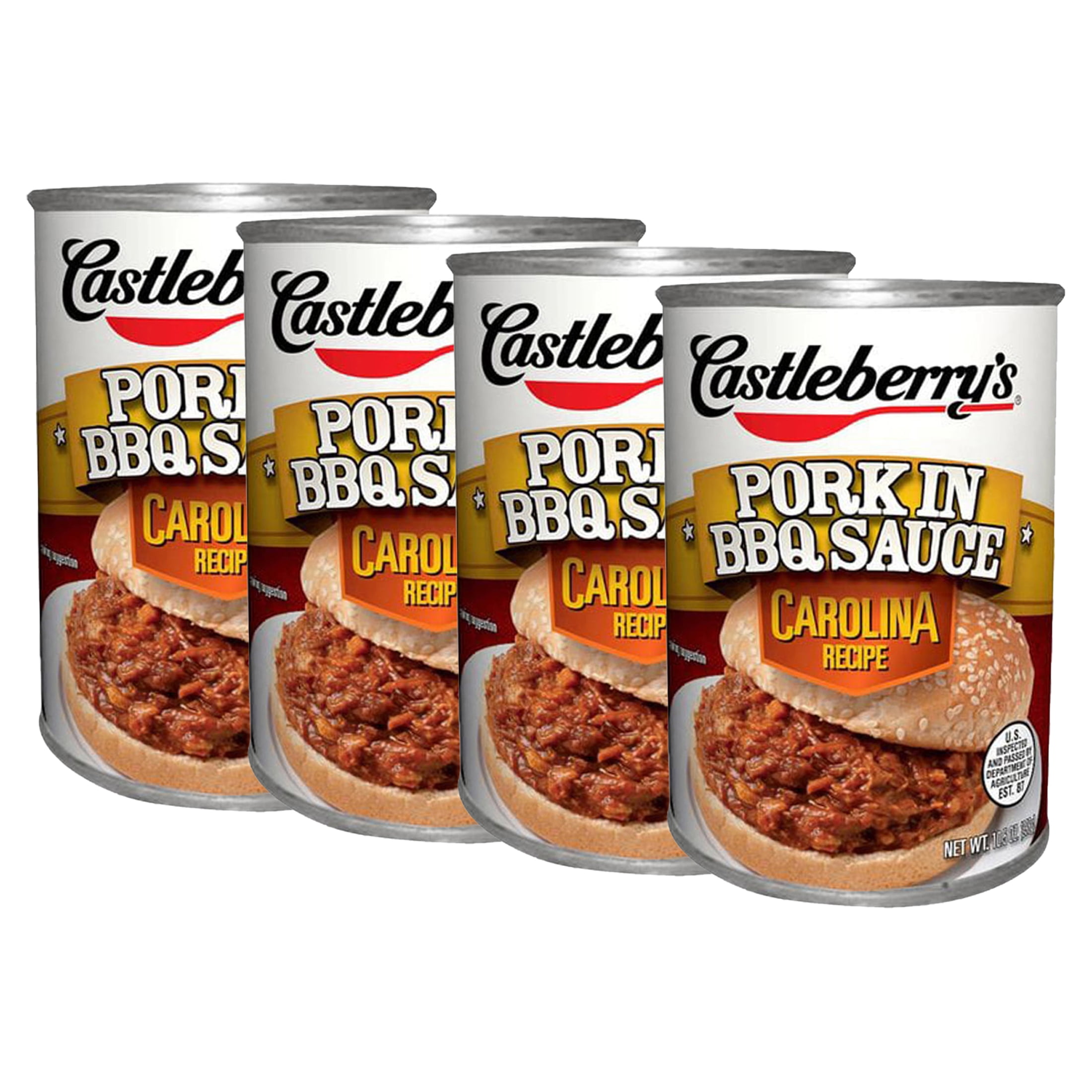 (4 pack) Castleberry's Pork in BBQ Sauce, Carolina Recipe, 10.5 oz Can ...