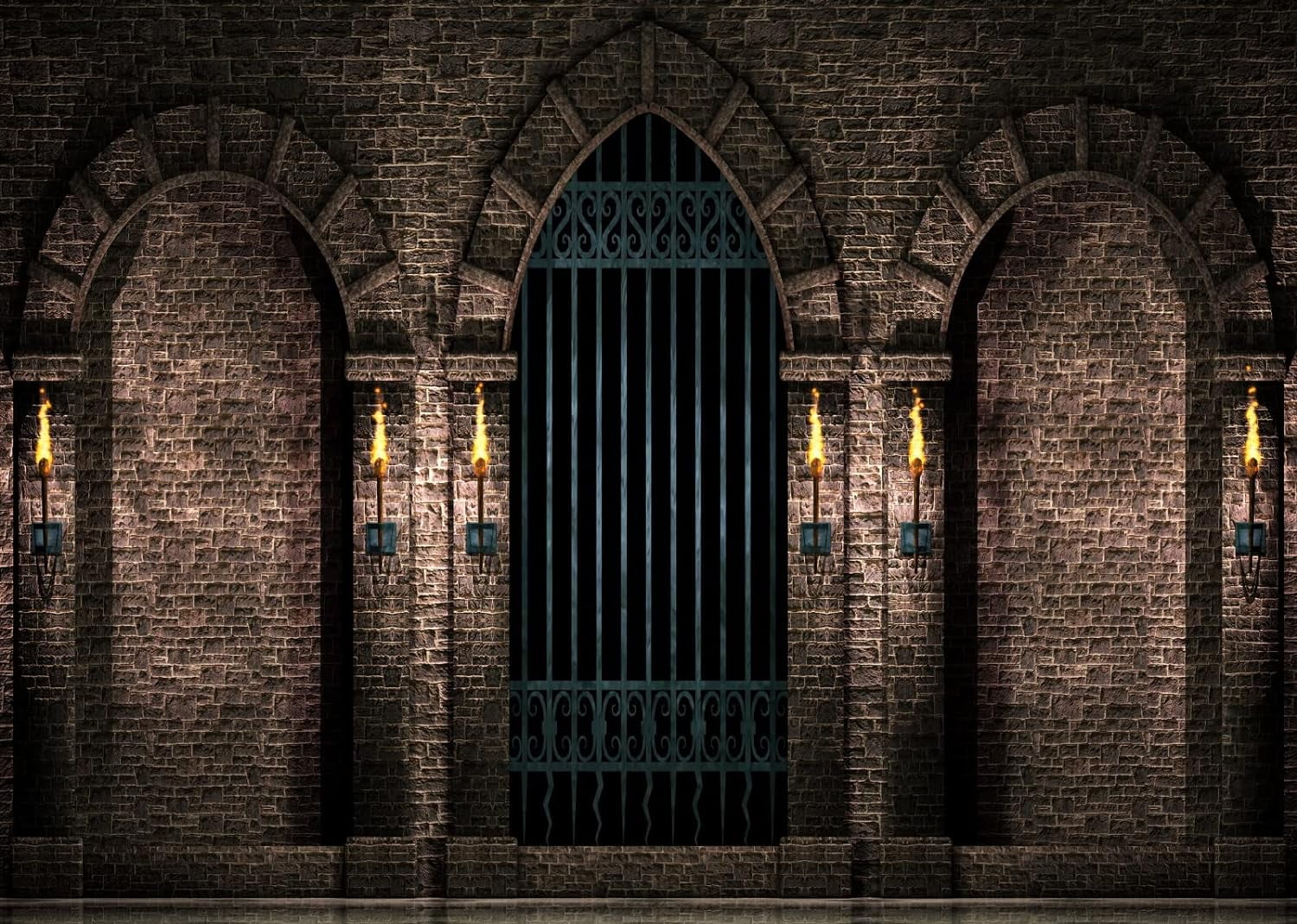 Castles Vampires Birthday Party Backdrop Wall rations Magical Broom ...