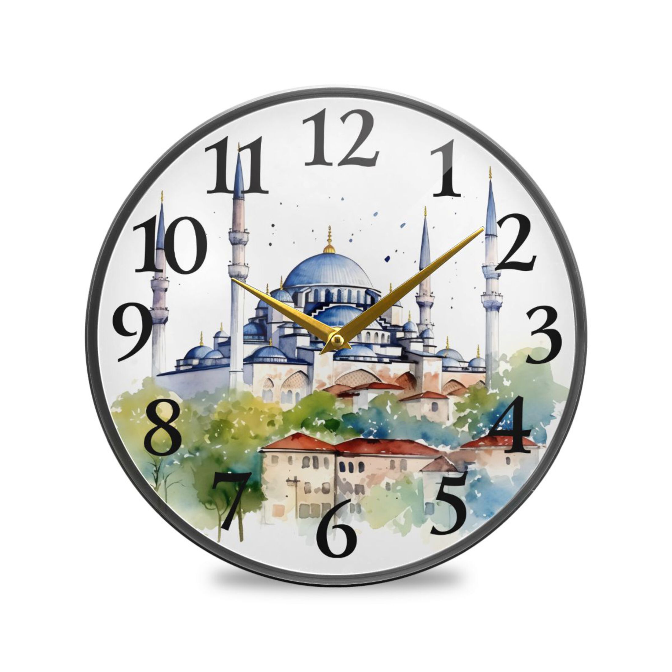 Castles with Trees Wall Clocks Battery Operated 9.5 Inch Round Clock ...