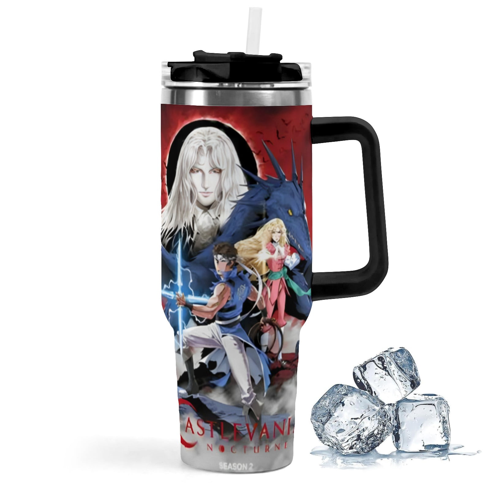 Castlevania Nocturne car cup has an iconic print, is durable with ...