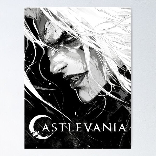 Castlevania Tv Series Alucard Fan Art Minimalist Black & White Poster ...
