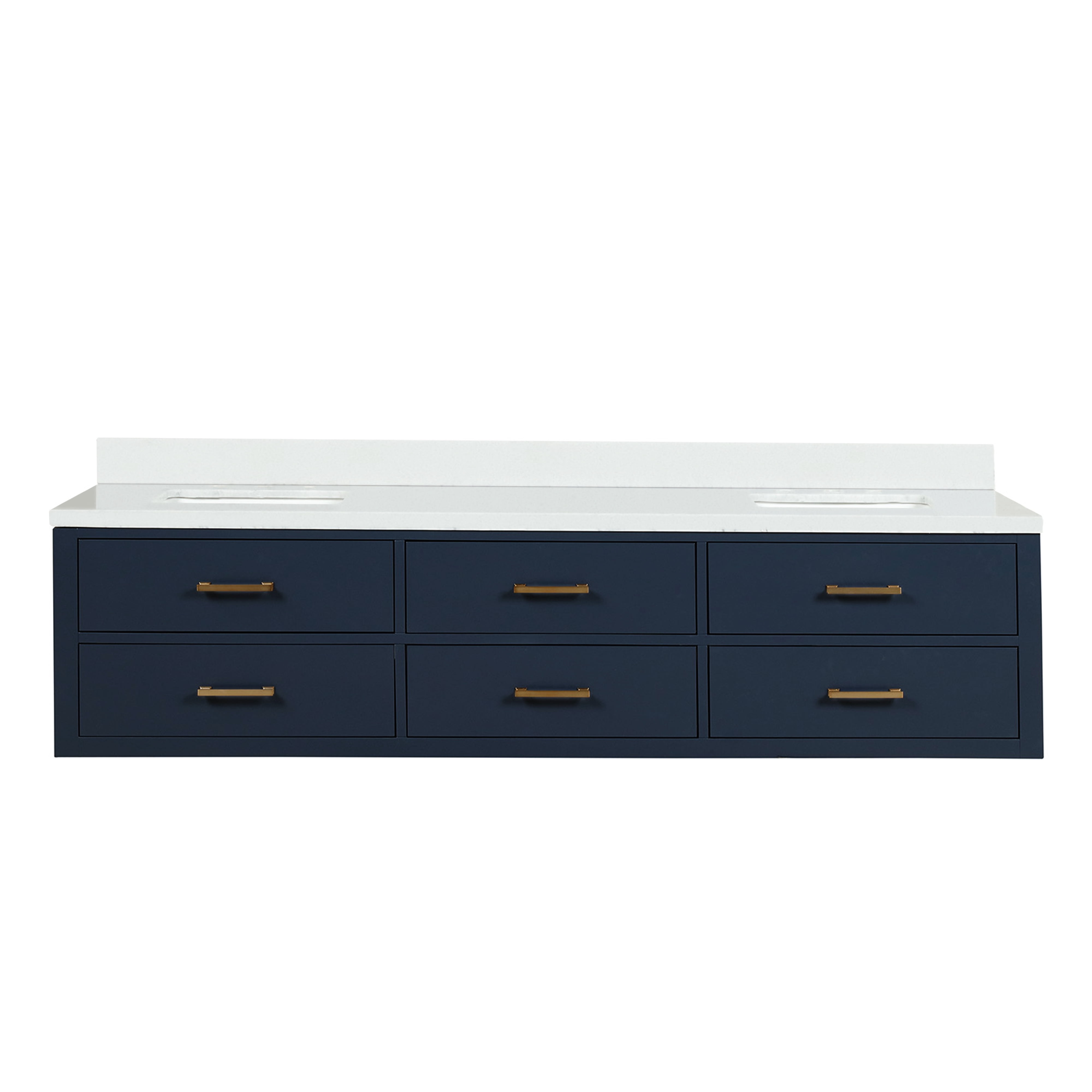 Castor 80 in W Blue Double Bath Vanity and Cultured Marble Top ...