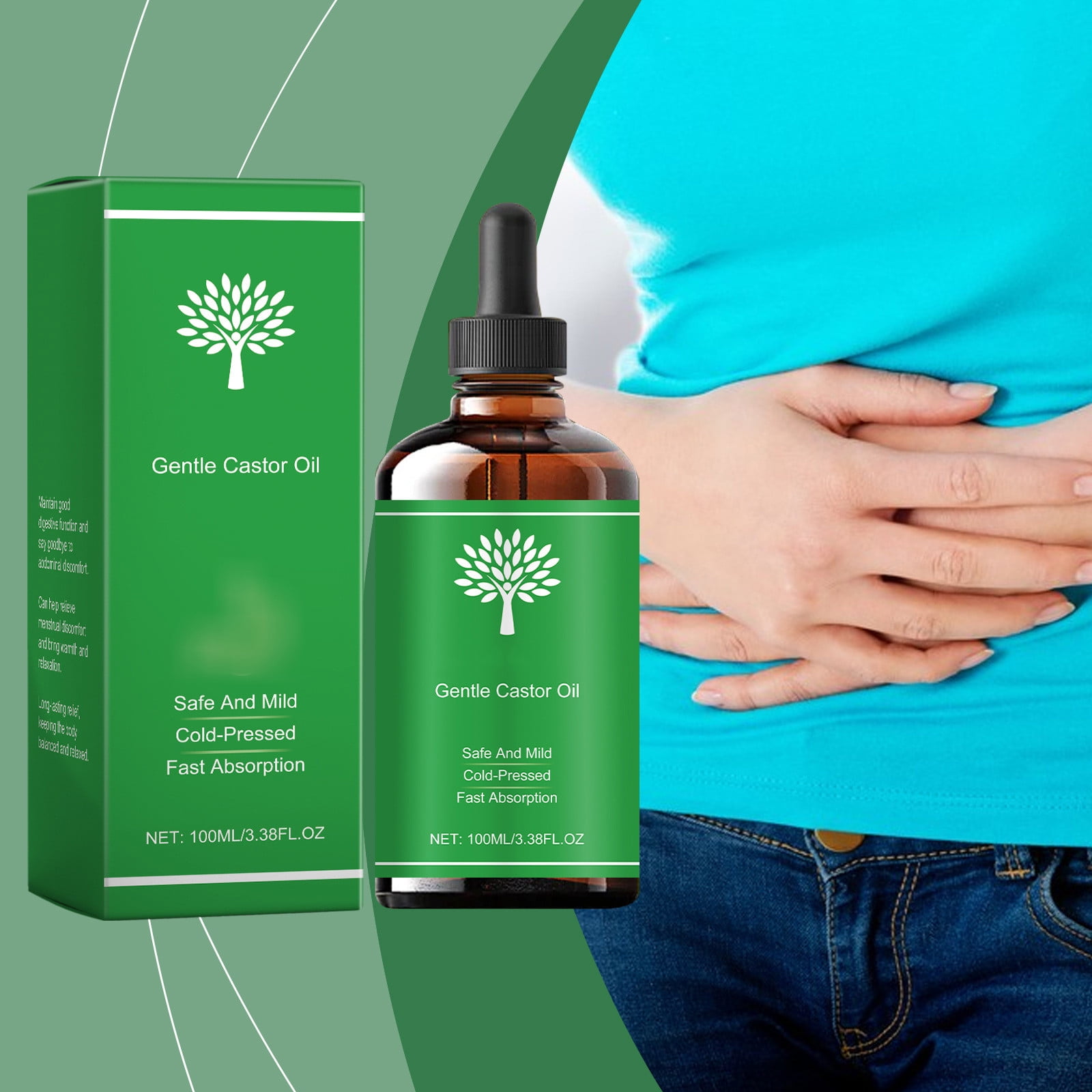 Castor Oil Body Massage Oil - 100ml for Men & Women, Warmth Therapy for ...