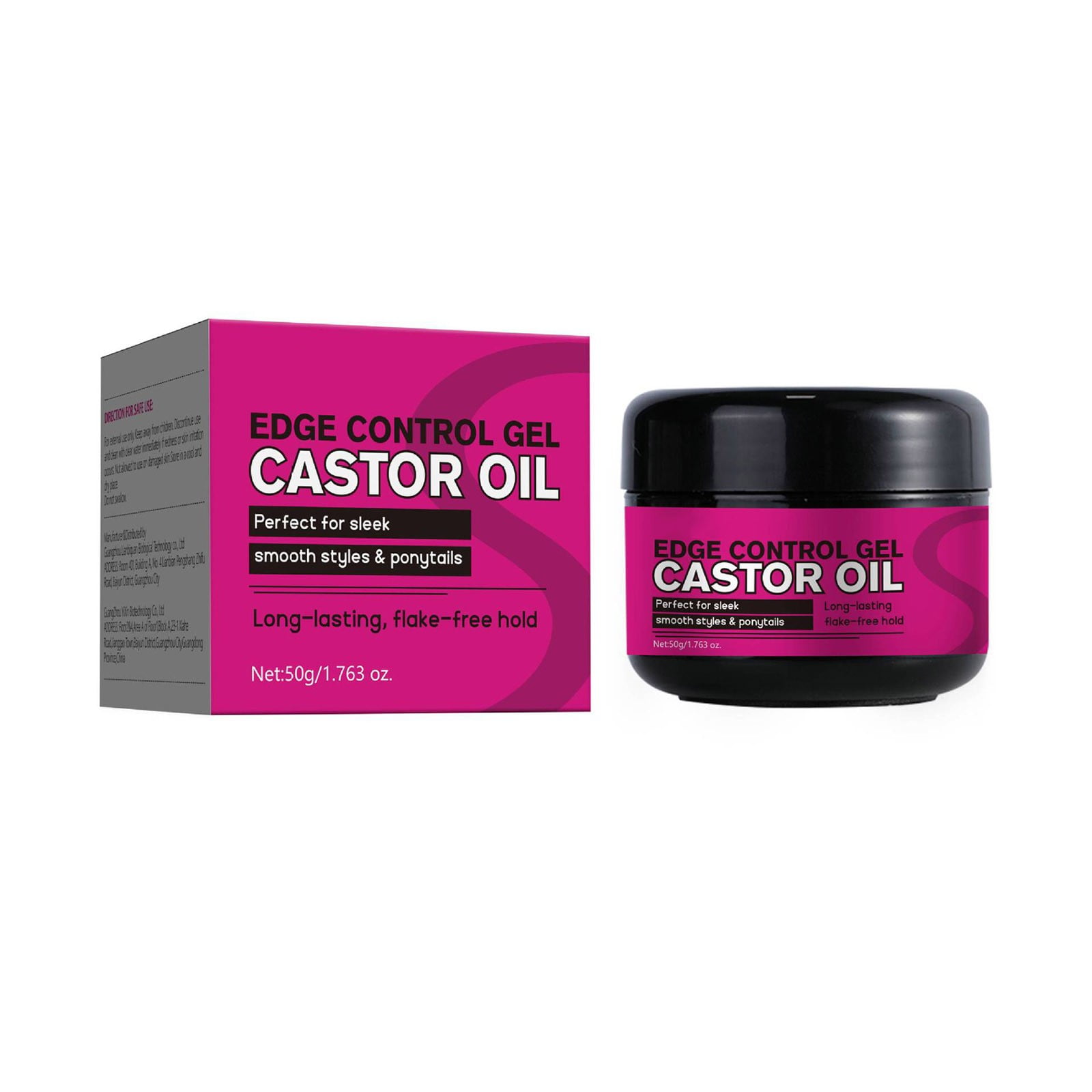 Castor Oil Hair Control Gel 50g Strong Hold Styling for Thick Edges,Non ...
