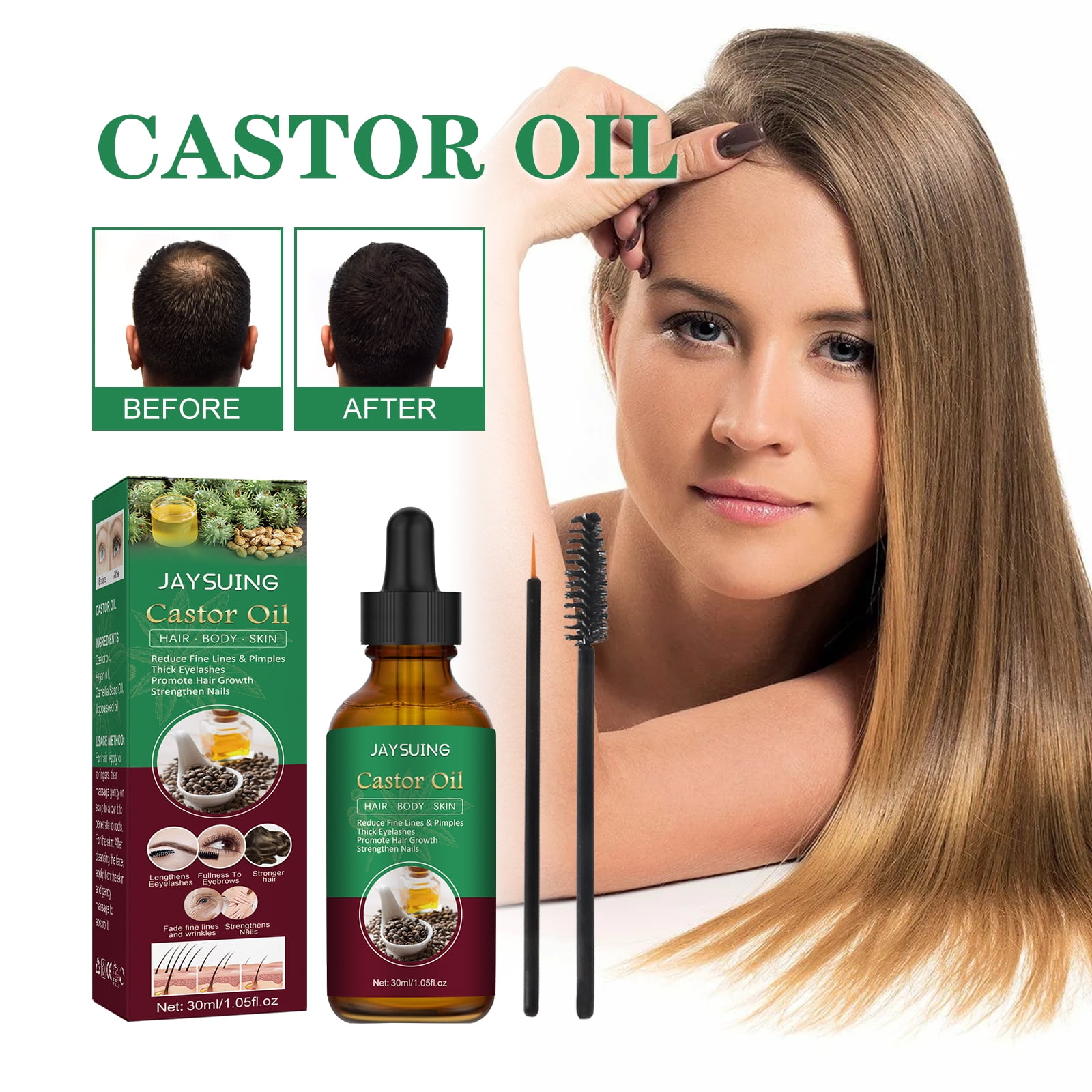 Castor Oil Hair Growth Treatment - Strengthens & Reduces Breakage ...