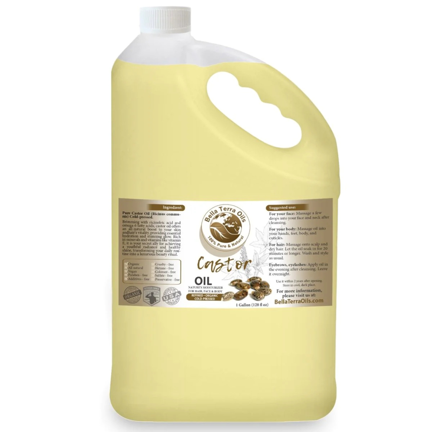 Castor Oil Organic 2 Oz Dropper Bottle Natural Hair Treatment Oil