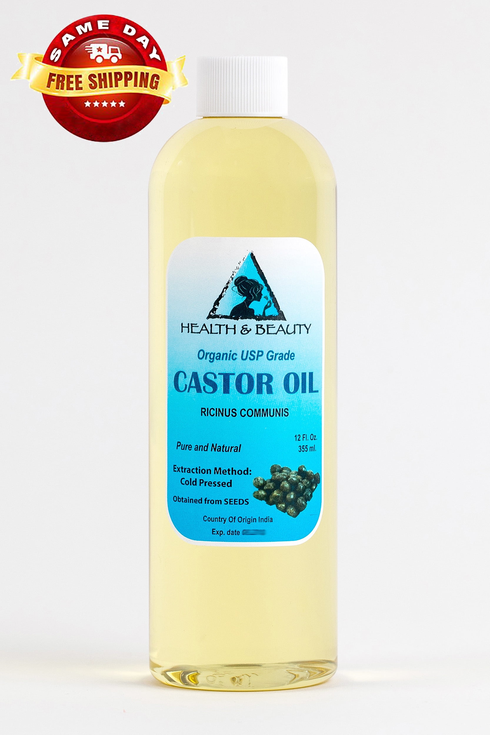 Organic Castor Oil, USP Grade, Hexane Free, Cold Pressed, Pure, Health ...