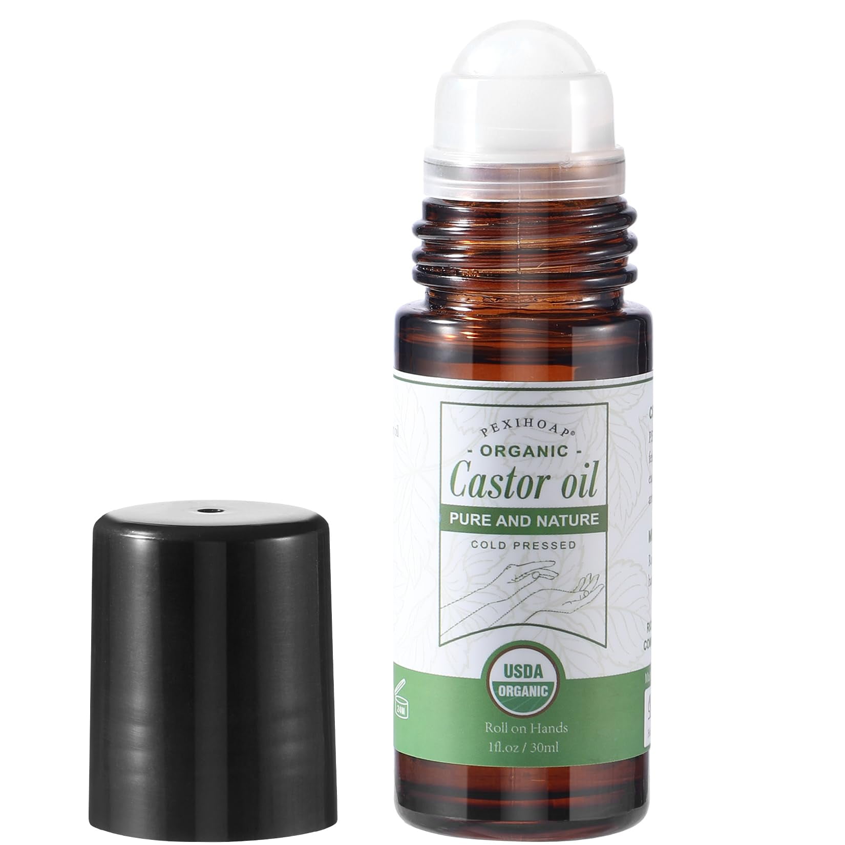 Castor Oil Roll on VTF5 for Waist Belly Body Skin, Certified Organic ...