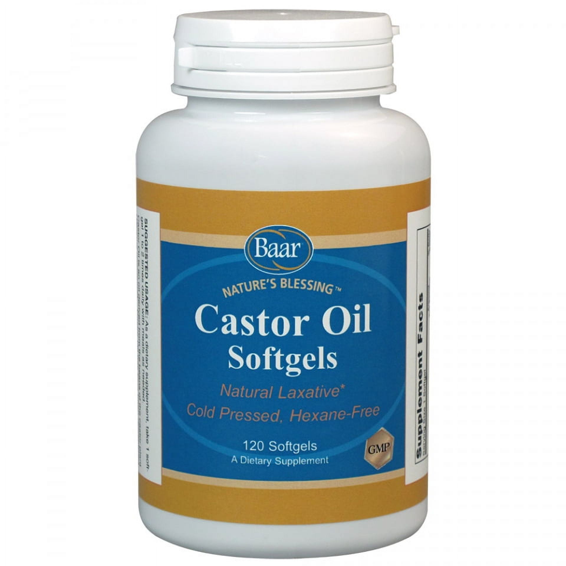 Baar Nature's Blessing Castor Oil Softgels with Fennel, 120 Softgels ...