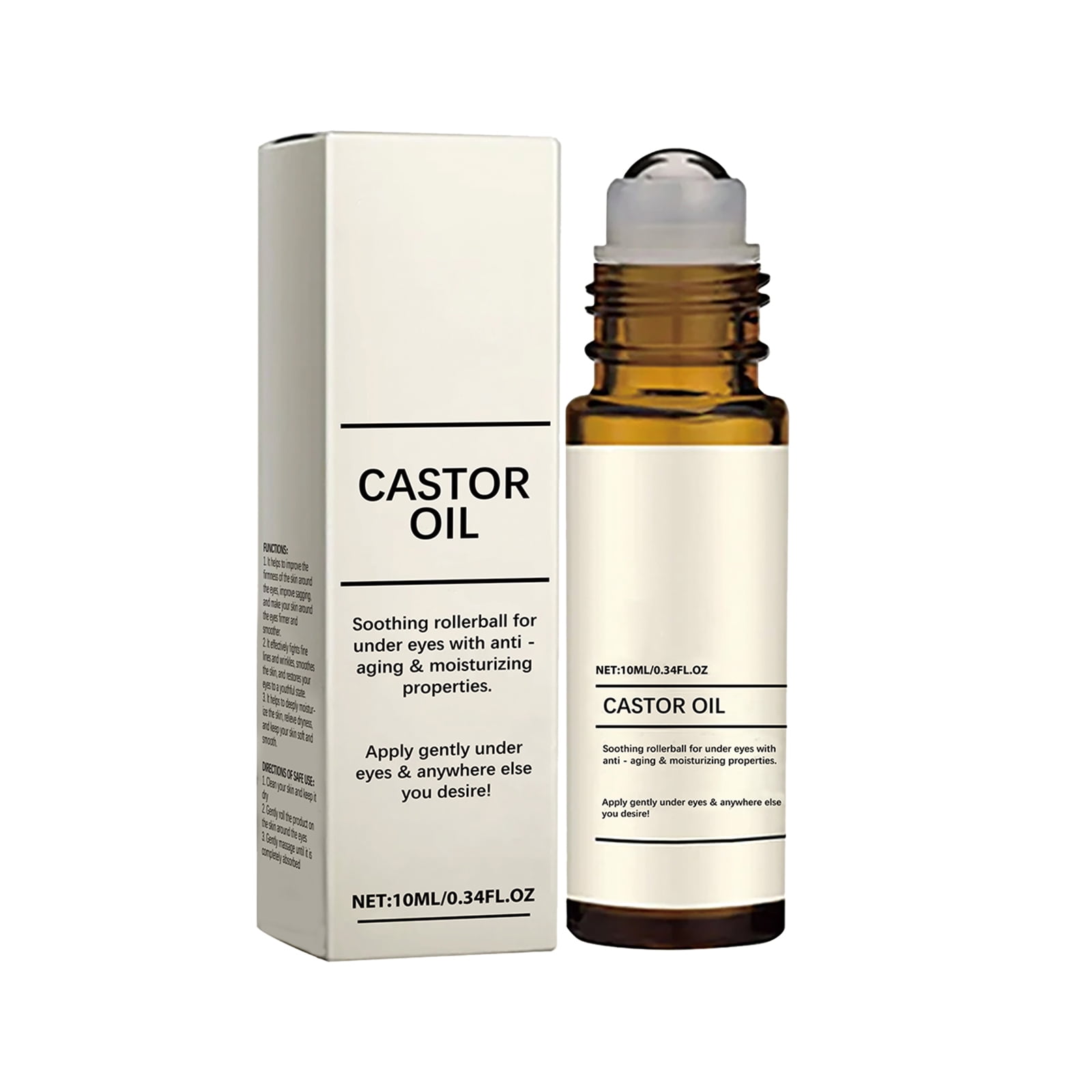 Castor Oil with Rose Quartz Roller 100% Pure Natural Cold Pressed ...