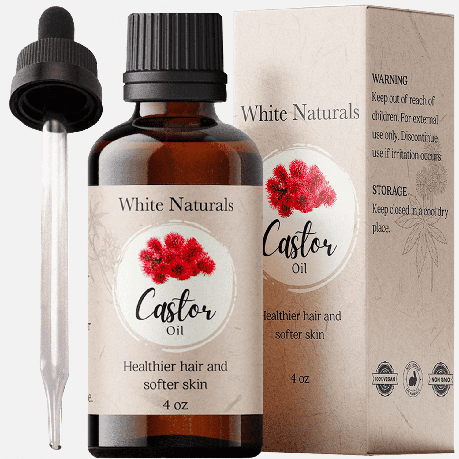 Organic Castor Oil, 100% Pure Natural, Cold Pressed for Essential Oils ...