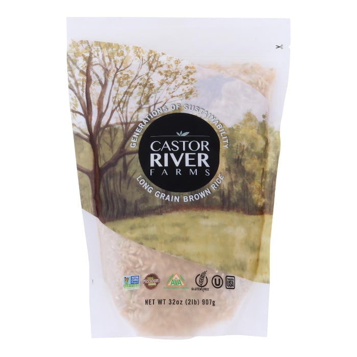 Castor River Farms Whole Grain Long Brown Rice, Non-GMO, Kosher, Vegan ...