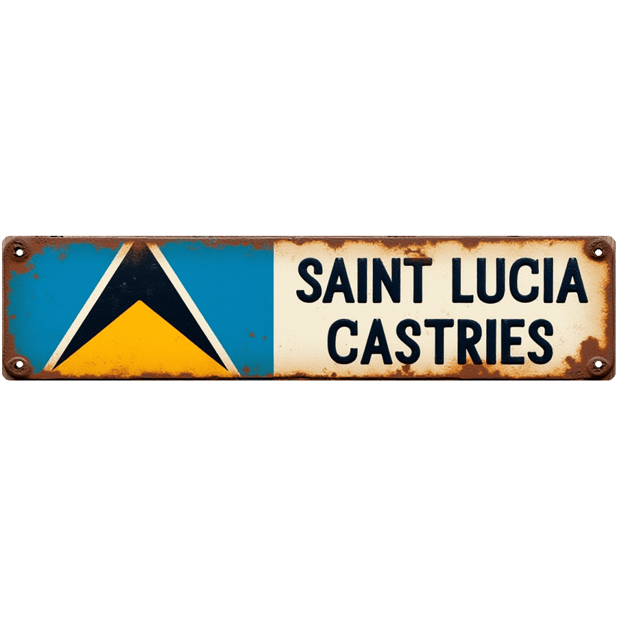 Castries Vintage Tin Sign - 12x8 Inches - Ideal for Tropical Decor ...