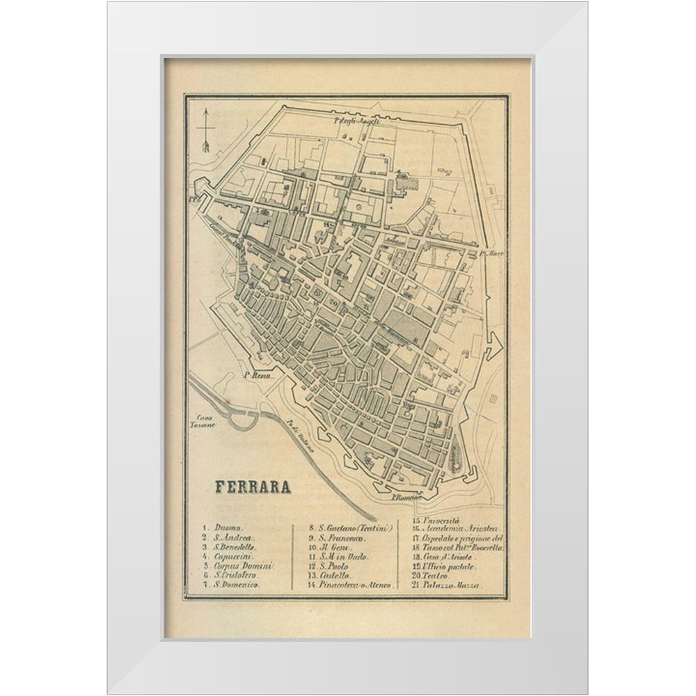 Castro 17x24 White Modern Wood Framed Museum Art Print Titled - Ferrara ...
