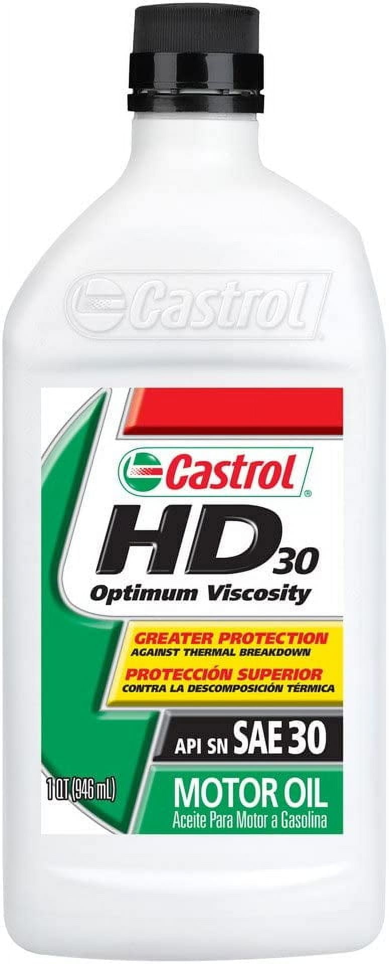 Castrol Engine HD-30 Optimum Viscosity SAE 30 Motor Oil, 1 Quart, Pack ...