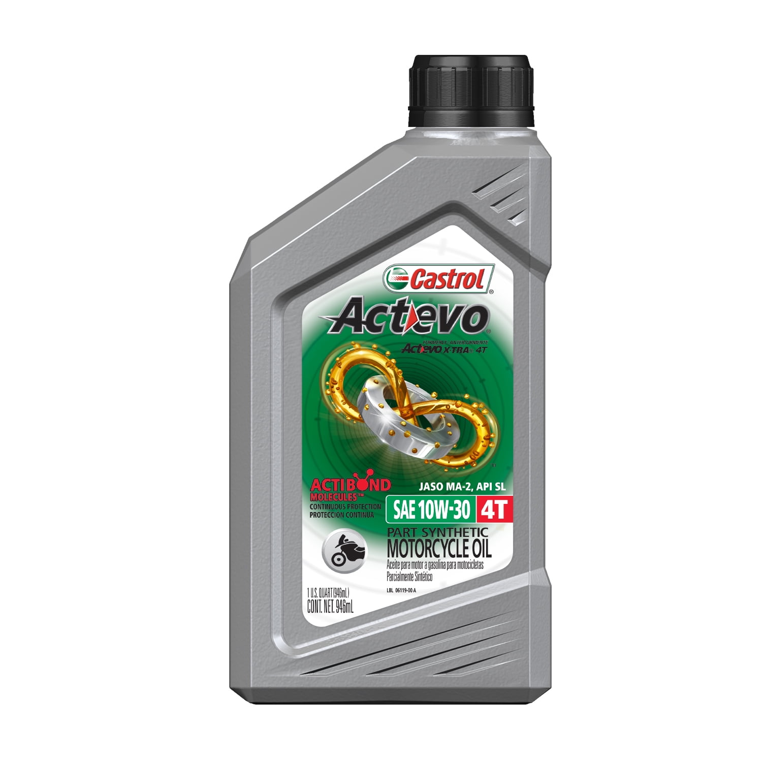 Castrol Actevo 4T 10W-30 Part Synthetic Motorcycle Oil, 1 Quart ...