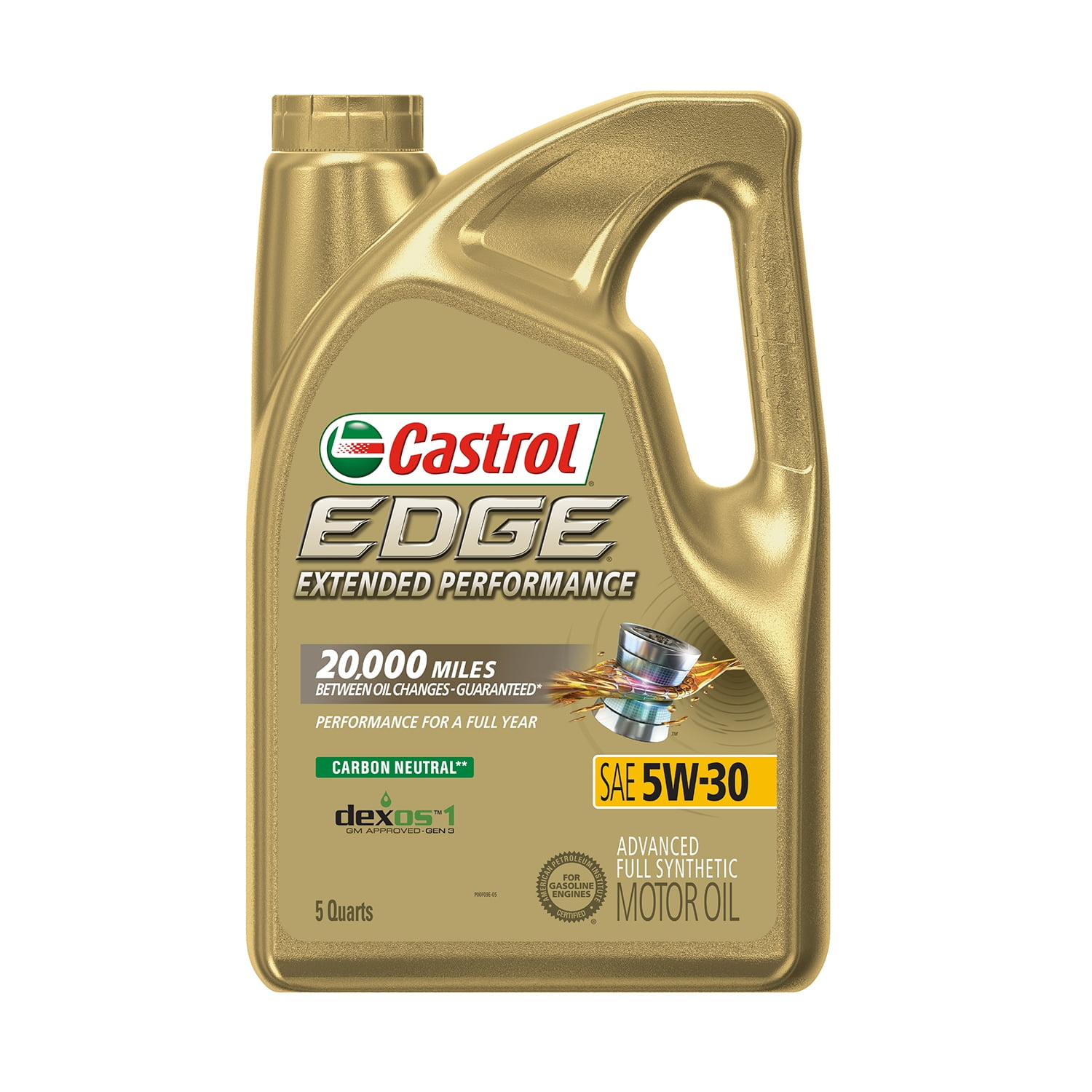 Castrol EDGE 5W-30 Full Synthetic Motor Oil, 5 Quarts - Extended ...