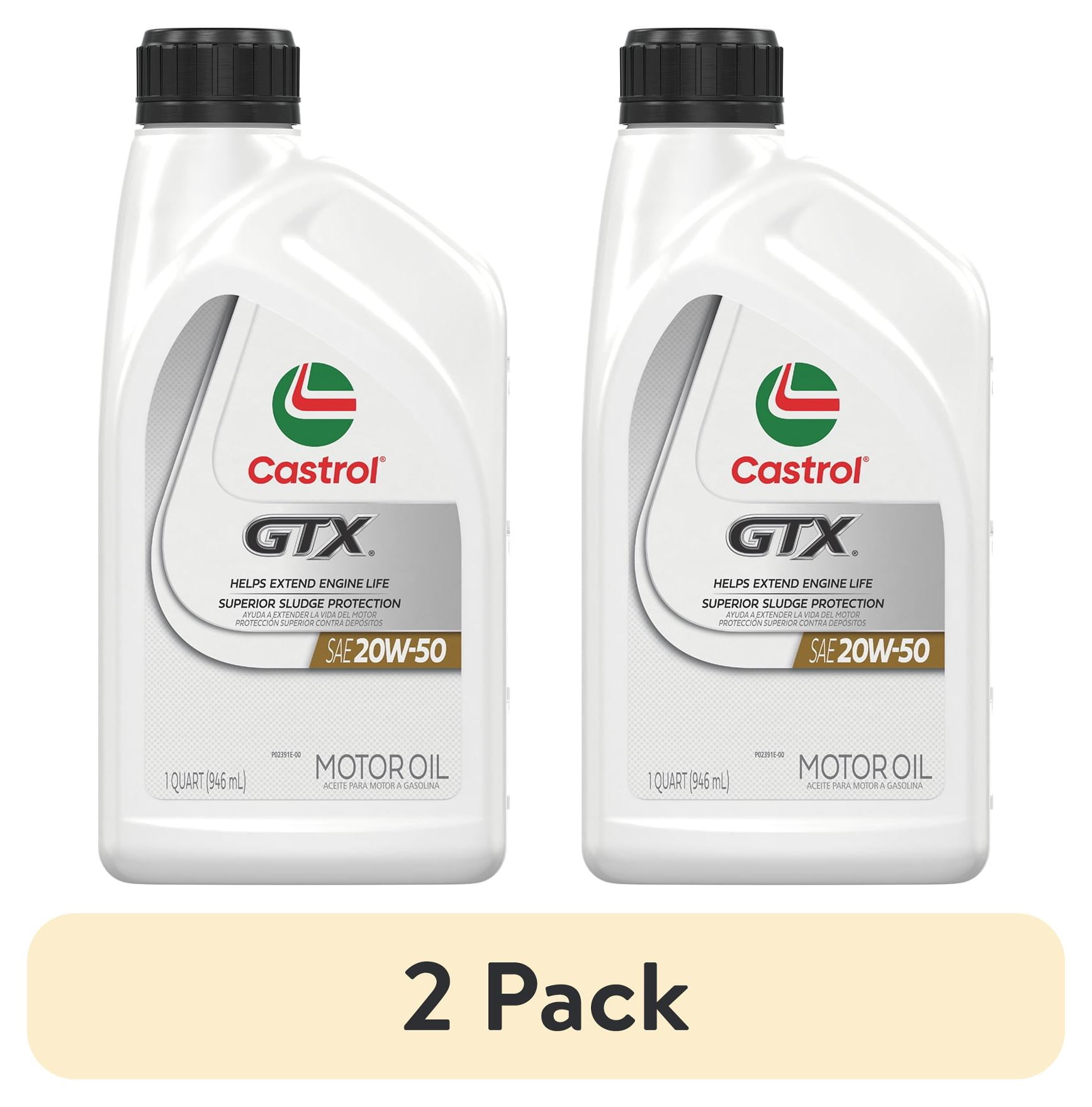(2 pack) Castrol GTX 20W-50 Conventional Motor Oil, 1 Quart - Walmart.com