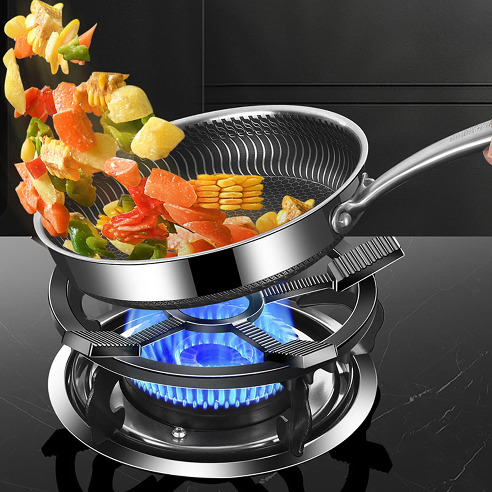 Casts Iron Gas Stove Wind Shield Ring Concentrates Flame Energy Saving ...