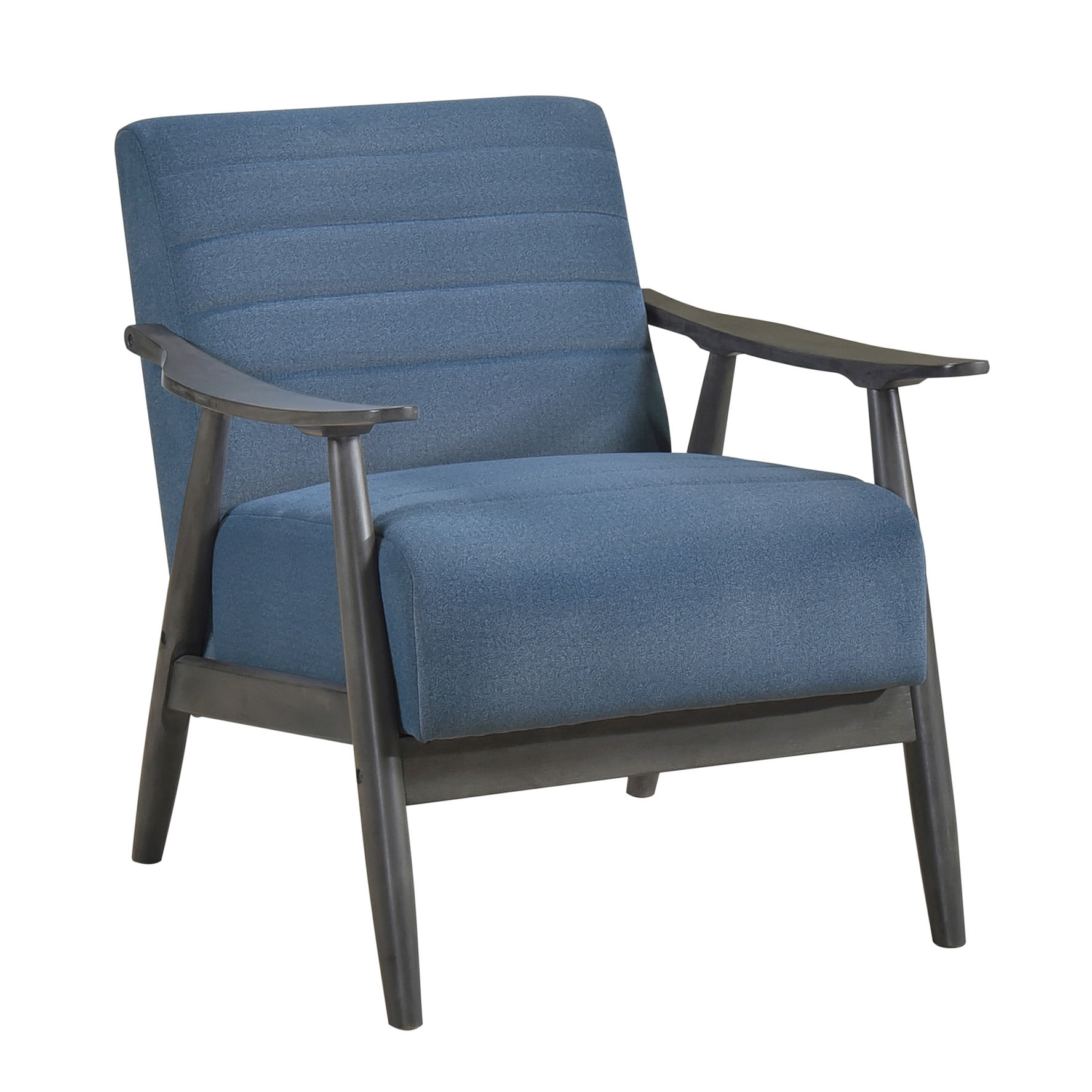 Casual Accent Chair / Channel Stitched Back, Attached Cushions, Solid ...