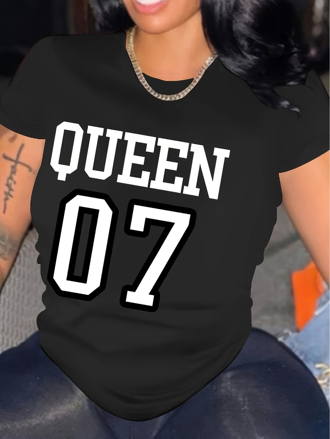 Casual Alphabet Print Crew Neck Tee - Women's Easy-Care Top for Spring ...