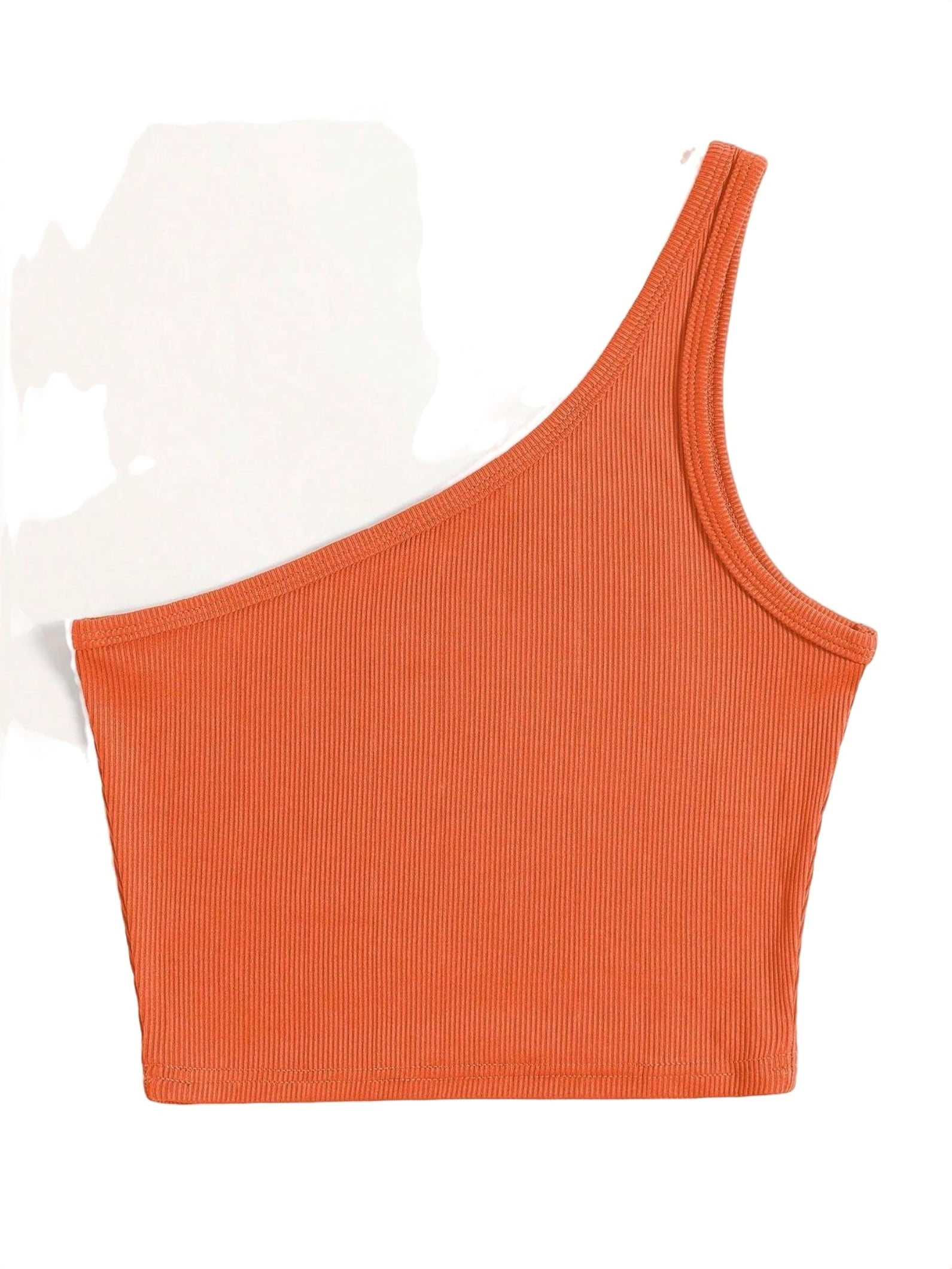 Casual Asymmetrical Neck Sleeveless Orange Womens Tops (Women's ...