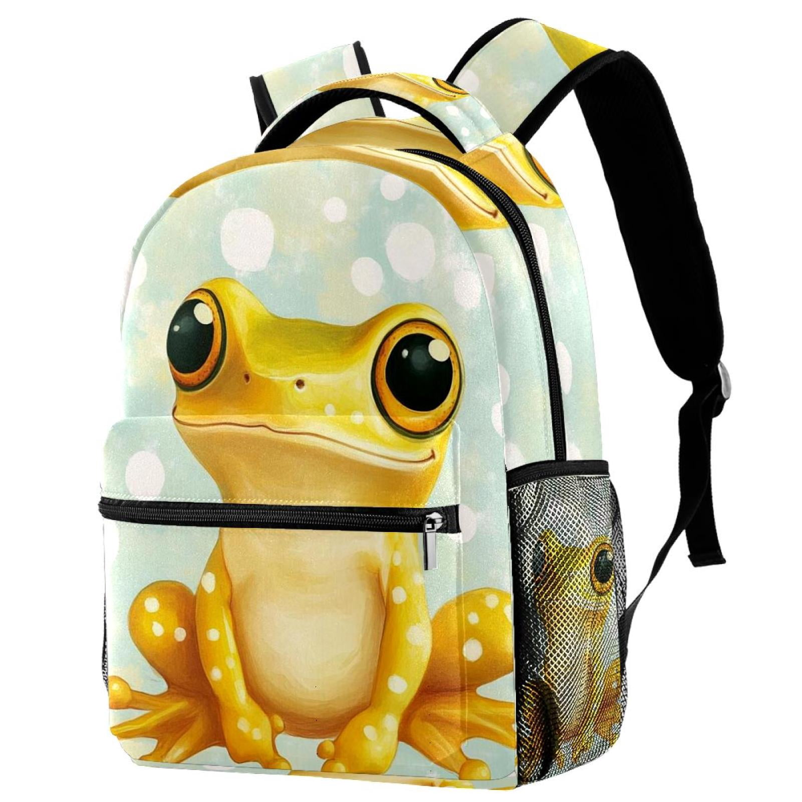 Casual Backpack, Yellow Frog School Backpacks Lightweight Bookbag with ...