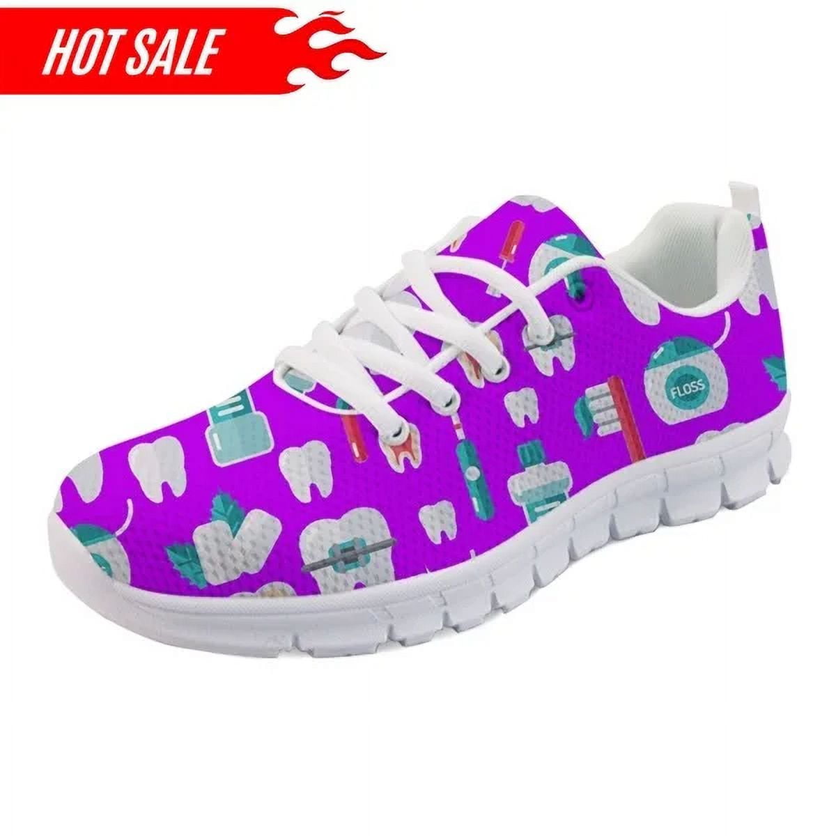 Casual Black Lace Up Flats Shoes Girls Funny 3D Cartoon Dentist/Teeth ...