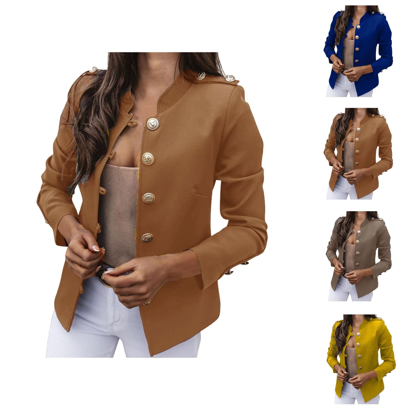 Casual Blazers for Women 2025 Long Sleeve Open Front Neck Business ...