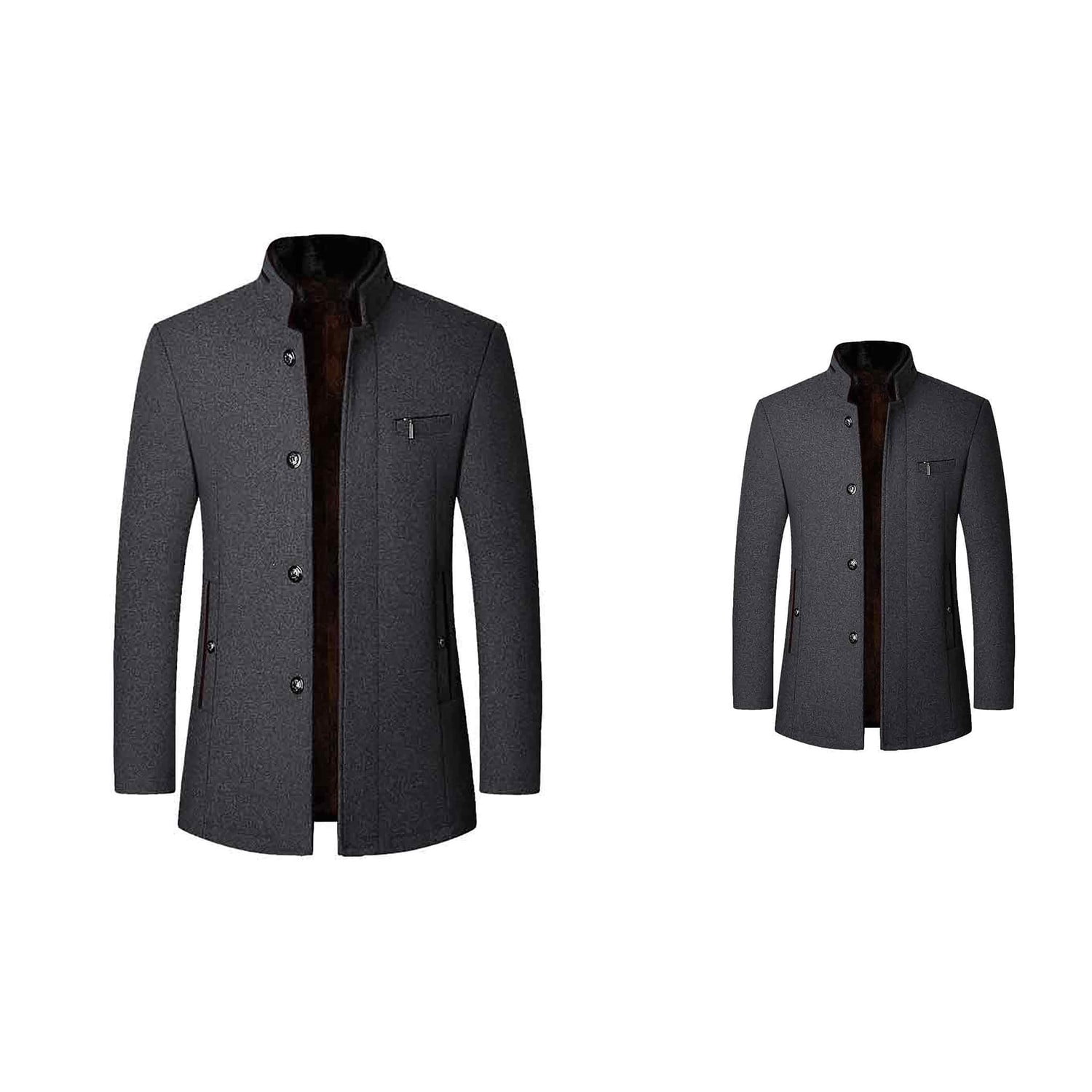 Casual Blend Jacket Winter Stand Collar Outerwear For Daily Wear And ...