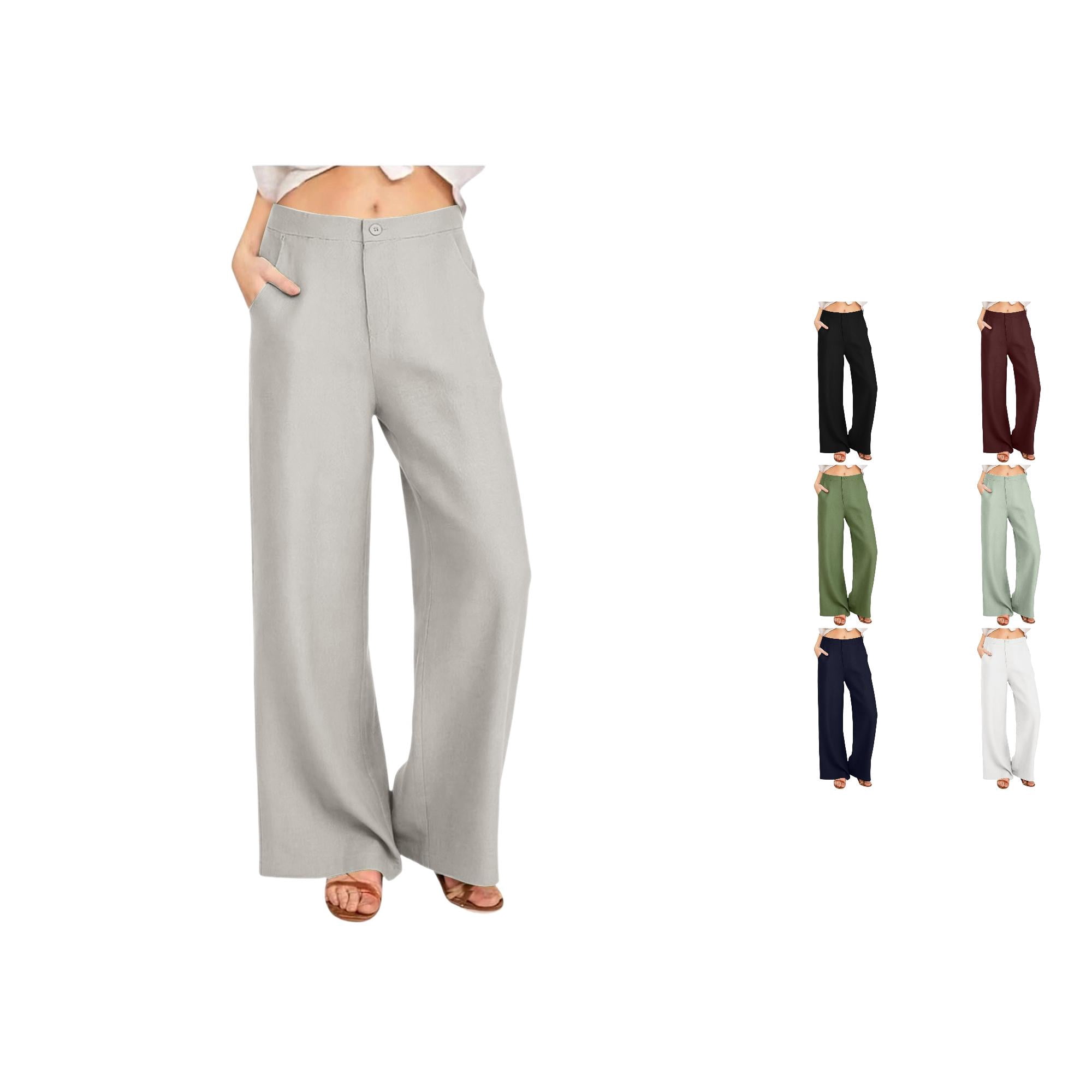 Casual Blend Wide Leg Pants For High HIgh Rise Lightweight Trousers ...