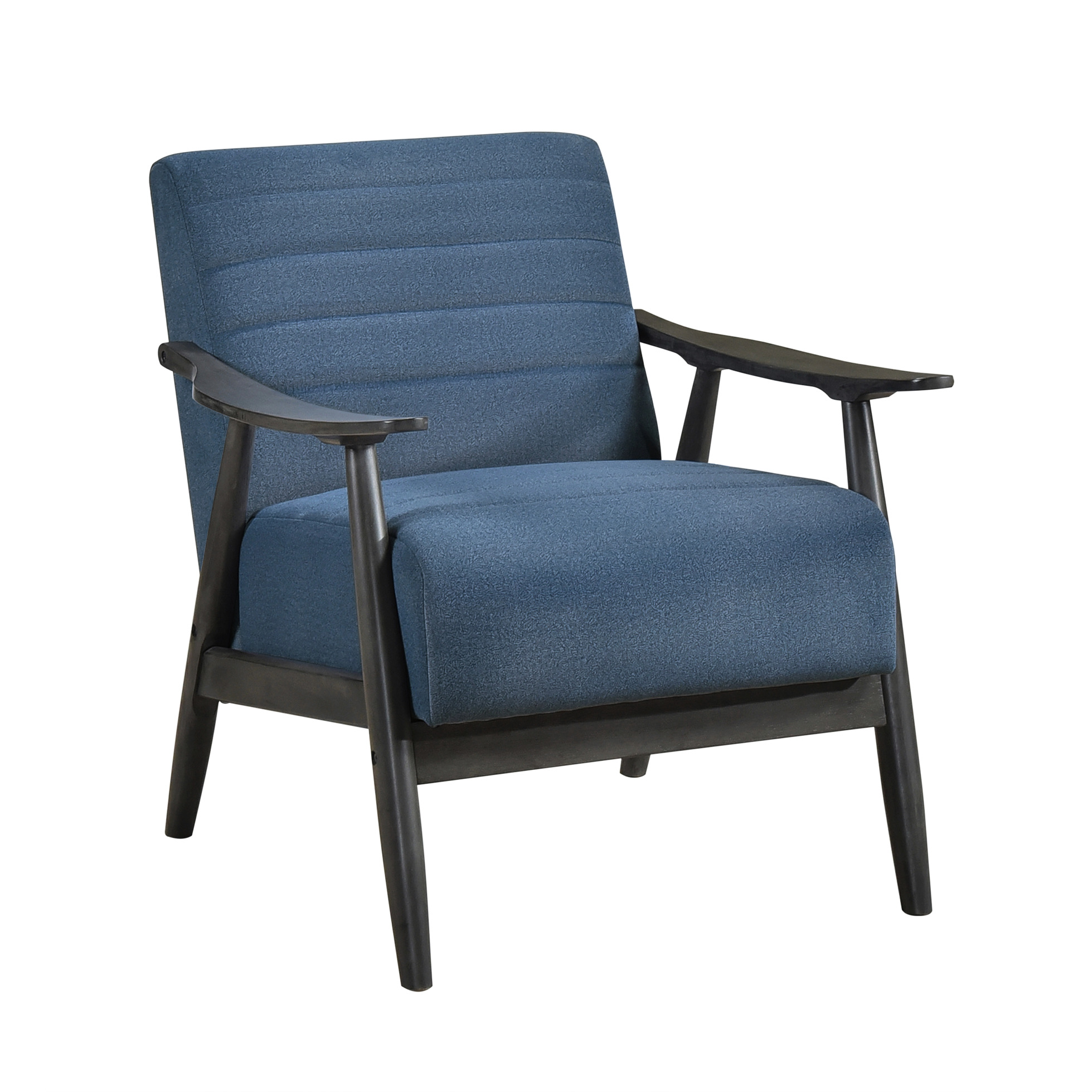 Casual Blue Accent Chair, Solid Wood And Plywood Frame, 21" Seat Depth ...