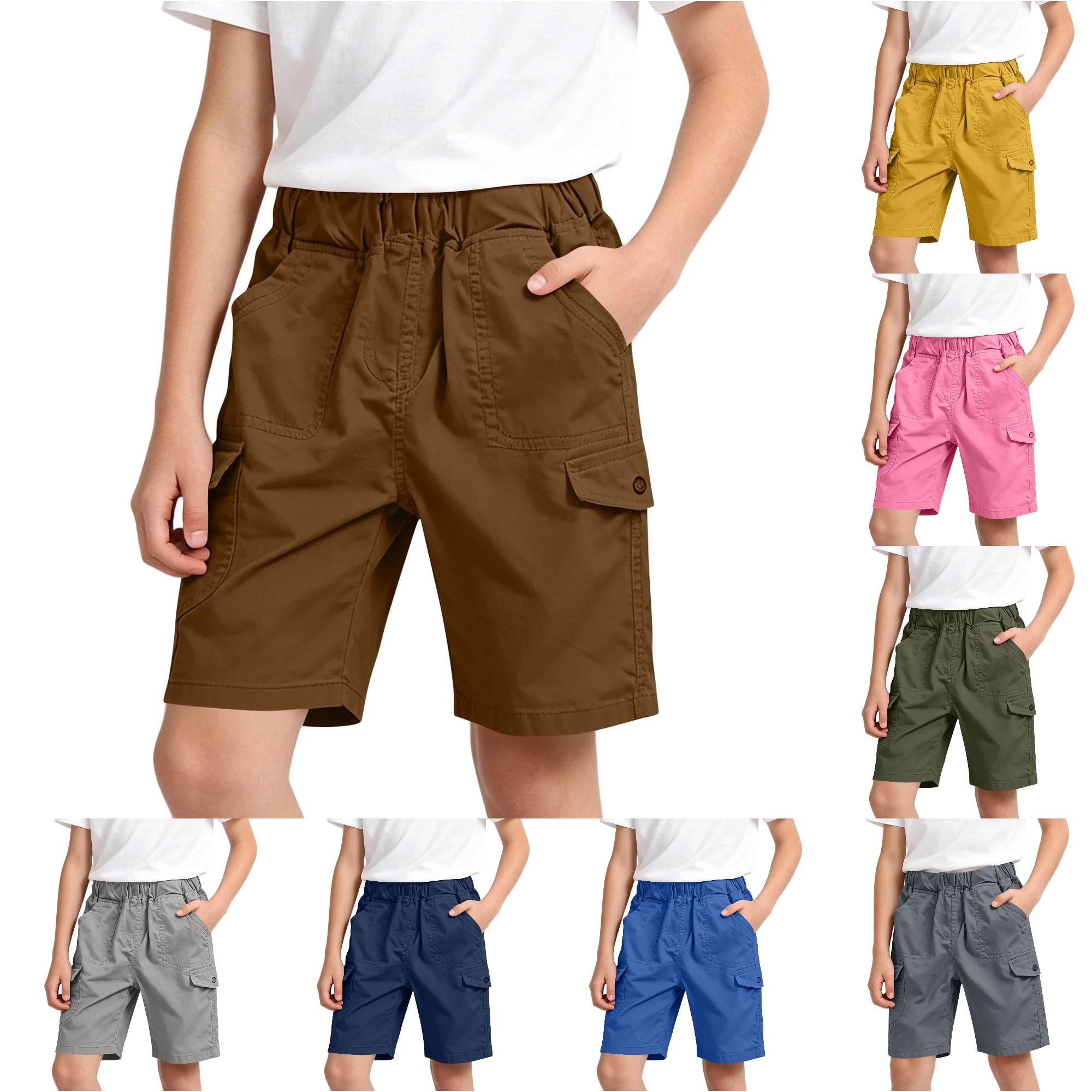 Casual Boys' Shorts for Summer Comfortable Solid Colored Knee Length ...