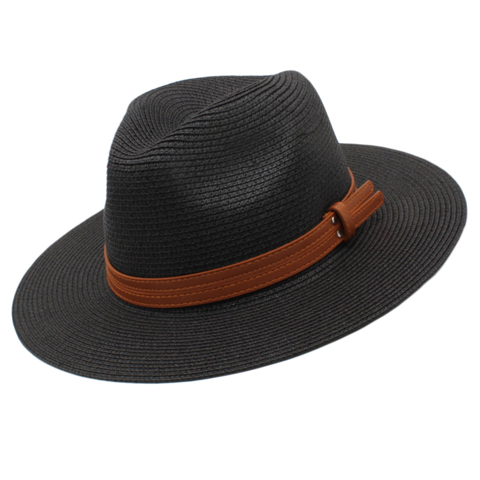 Casual Breathable Straw Hat with Ethnic Woven Belt, Protective Sun Hat ...