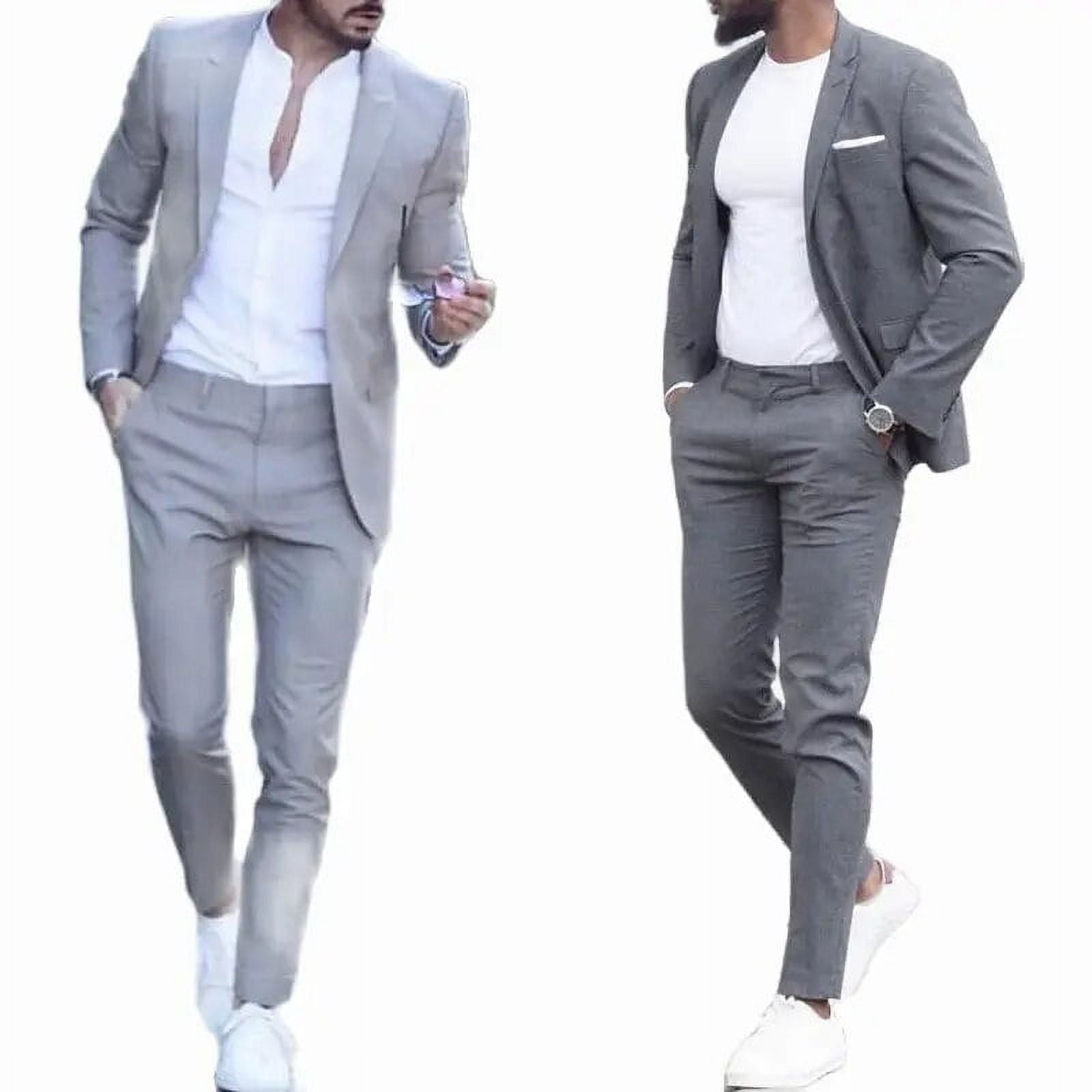 Casual Business Men Suits For Wedding 2 Pieces Suits Man Groom Tuxedos