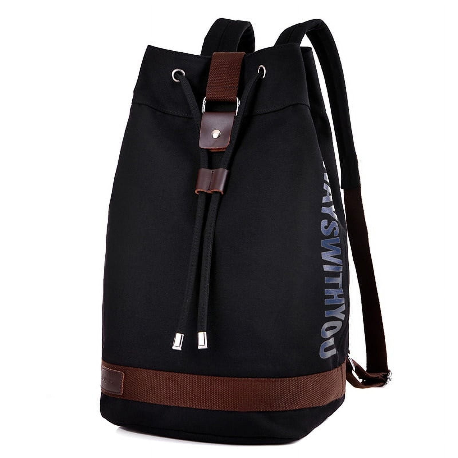 Casual Canvas Bag Drawstring Bucket Backpack Multifunctional Large ...