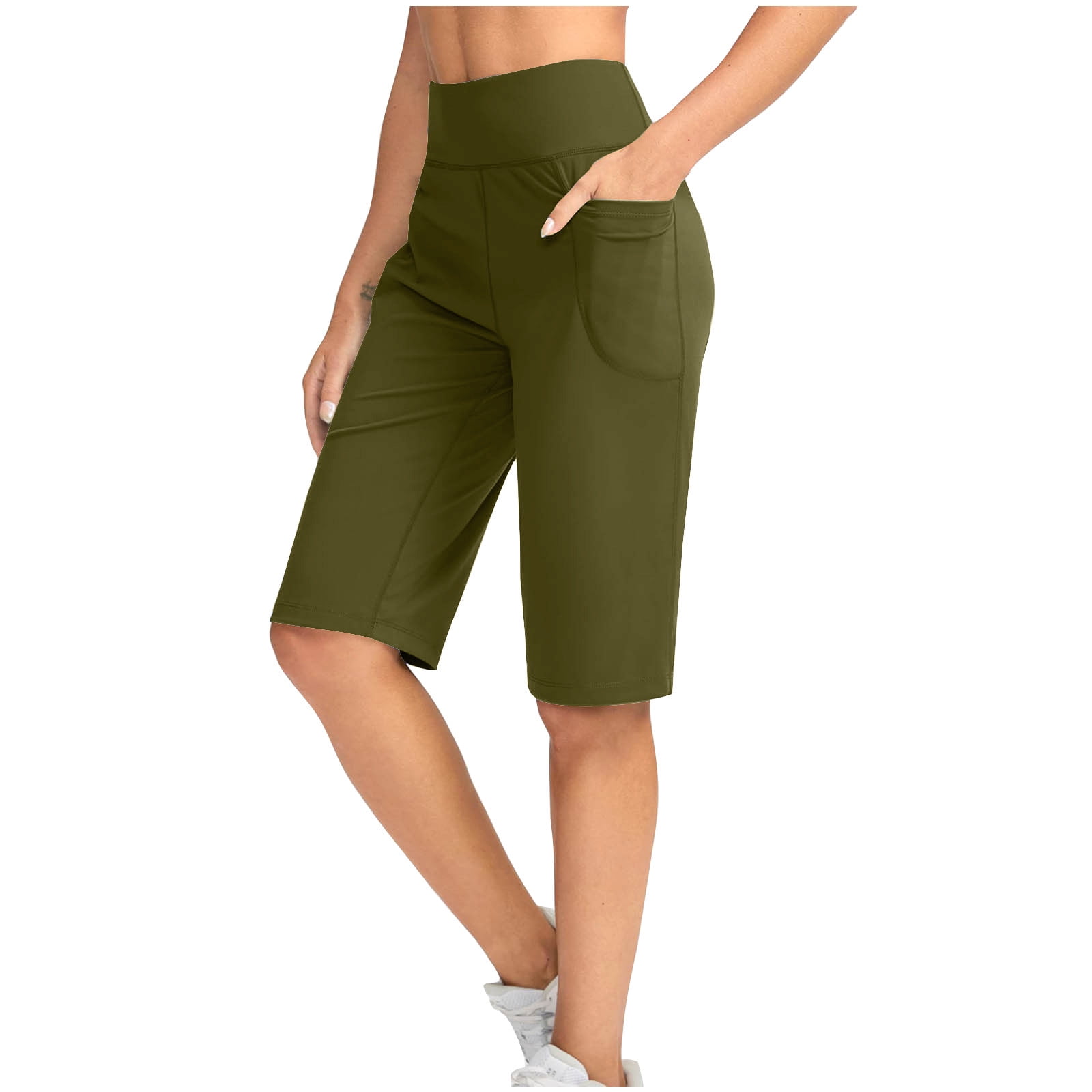 Casual Capri Pants for Women Tight High Waisted Straight Leg Capris ...